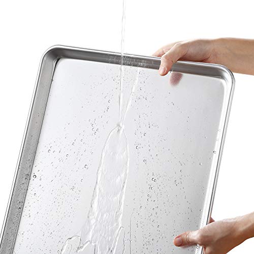 Spring Chef Jelly Roll Pan - 11.2 x 15.7-inch Durable Aluminum Baking Pan - Non-Rust Baking Tray for Cookies, Meat, Vegetables, Pastries - Distributes Heat Evenly - Easy To Clean Cookie Sheet Pan
