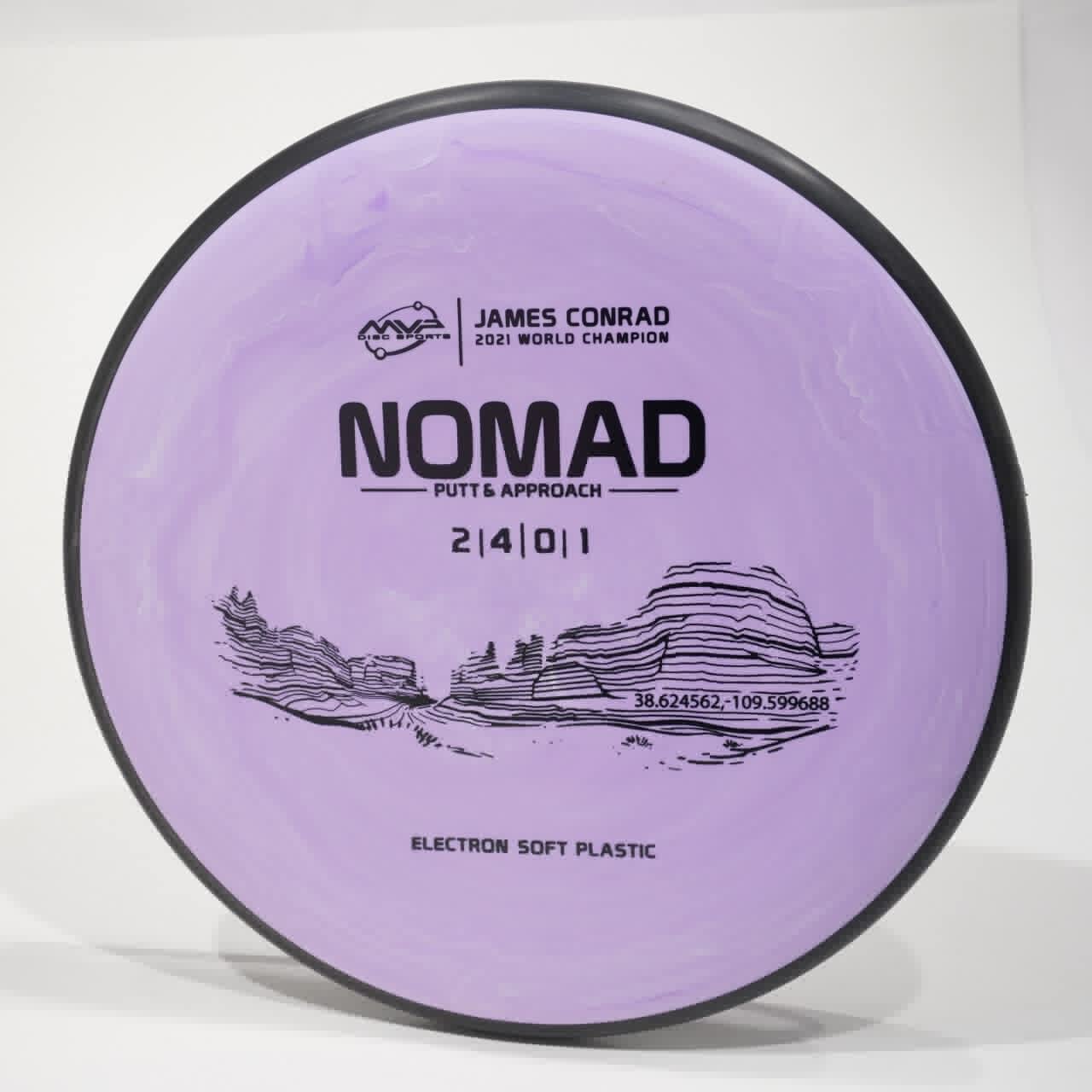 MVP Nomad (Electron Soft) James Conrad Putter & Approach Golf Disc, Pick Weight/Color [Stamp & Exact Color May Vary] Blue 160-166 Grams