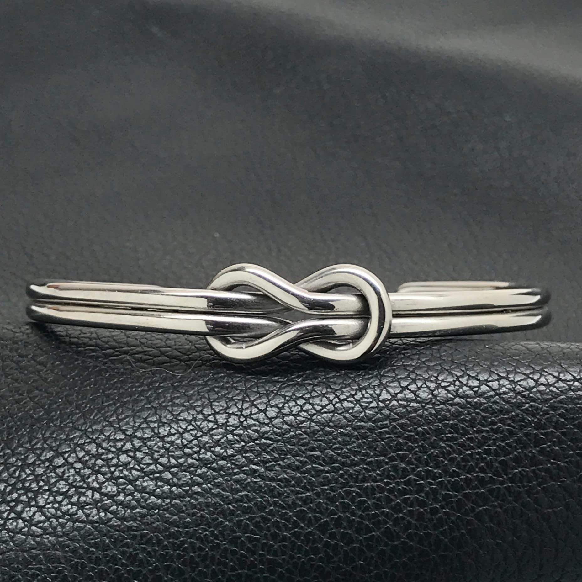 Loralyn Designs Womens Love Knot Infinity Cuff Bracelet Stainless Steel Adjustable - Silver