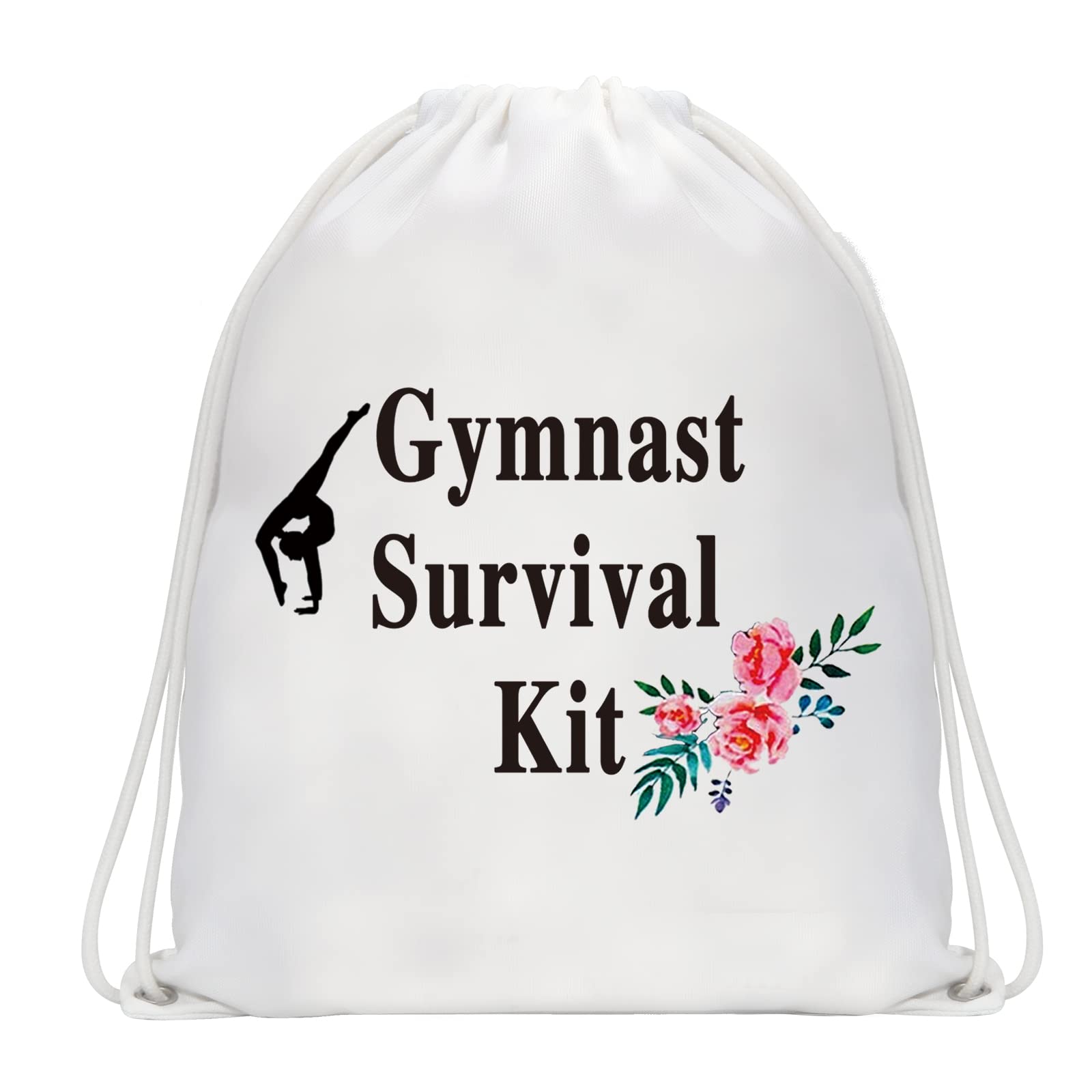 PXTIDY Gymnast Survival Kit Gymnastics Drawstring Bag Gymnastics Competition Bag Gym Bag Gymnastics Team Gift (Drawstring Bag)