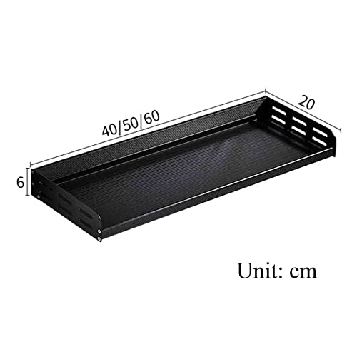 YEAPA Pot Pan Rack Black Spice Shelf Adhesive Kitchen Wall Rack No Drilling Wall Mounted Space Aluminum for Kitchen Cabinet Door,B40cm (Size : A40cm)