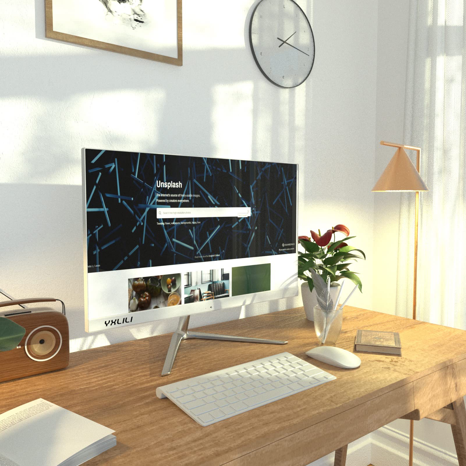 YXLILI 23.8” All in One Desktop Computer 3.2GHz Intel Core I5 Quad Core Processor 8GB DDR4, 256GB SSD, Intel HD Graphics, Webcam, WiFi, Windows 10 Pro