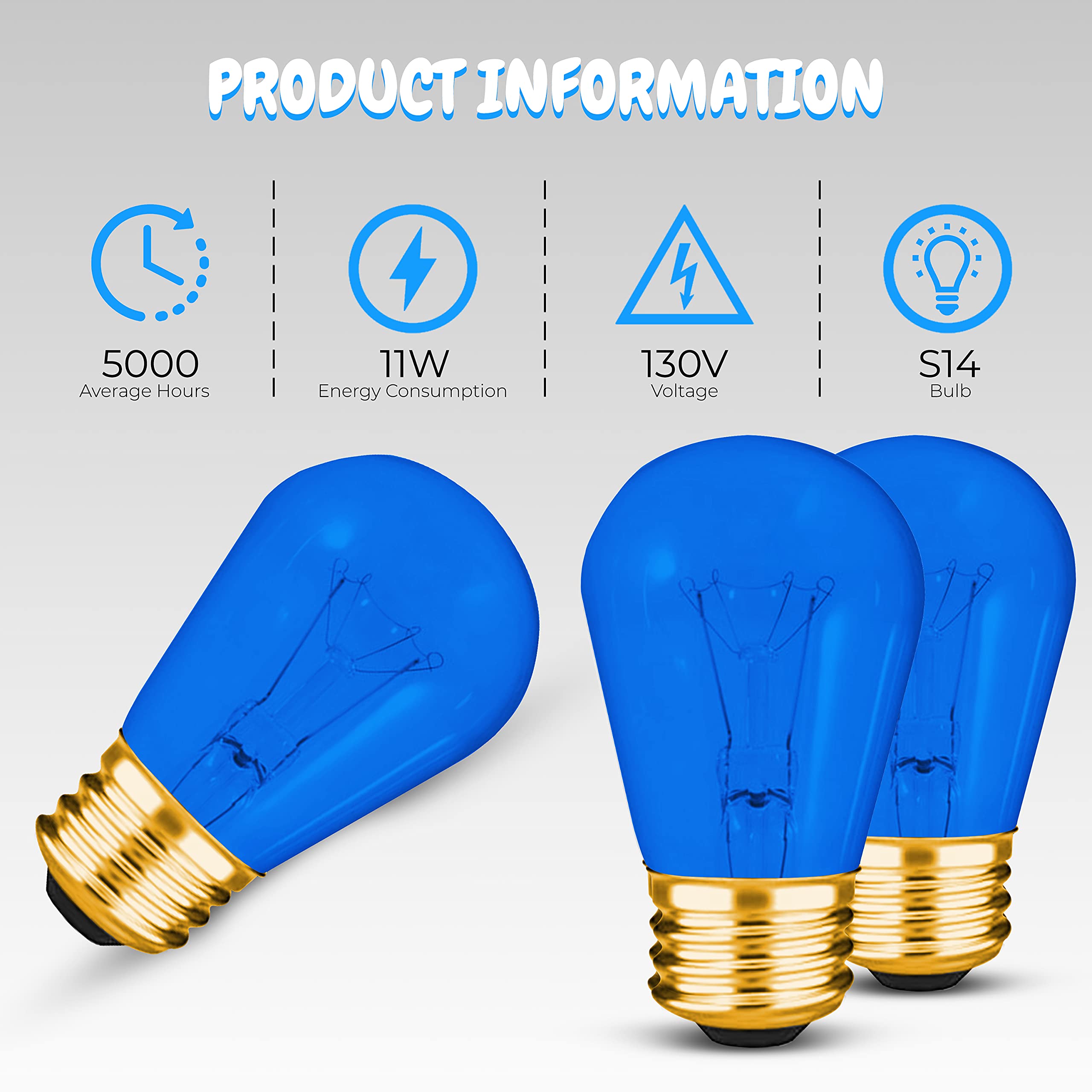 OHLECTRIC Transparent Pink S14 LED Bulbs with E26 Medium Base -11 Watts Dimmable Sign Light Bulbs, Energy Efficient - Ideal for Outdoor String Lights - Pack of 10