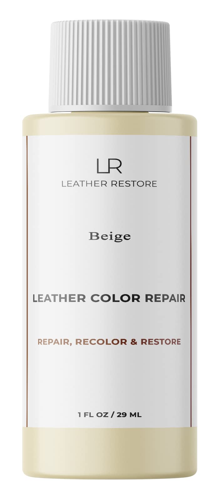 Leather Restore Leather Color Repair, Beige 1 OZ - Repair, Recolor and Restore Couch, Furniture, Auto Interior, Car Seats, Vinyl and Shoes