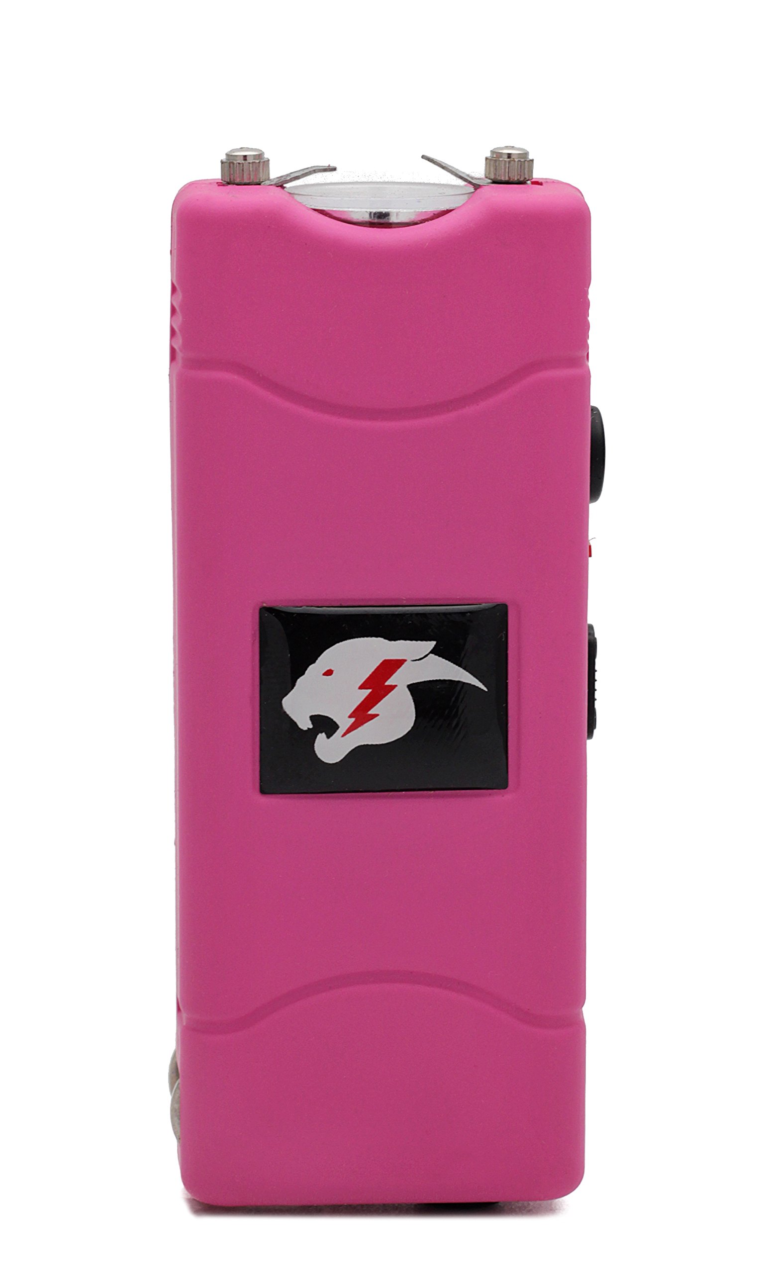 Mini Stun Gun Pepper Spray Combo for Self Defense - Extremely Powerful Stun Gun with Flashlight 1/2 Ounce Police Grade Max Strength 10% Pepper Stream w/ Pouch (Pink Bling)