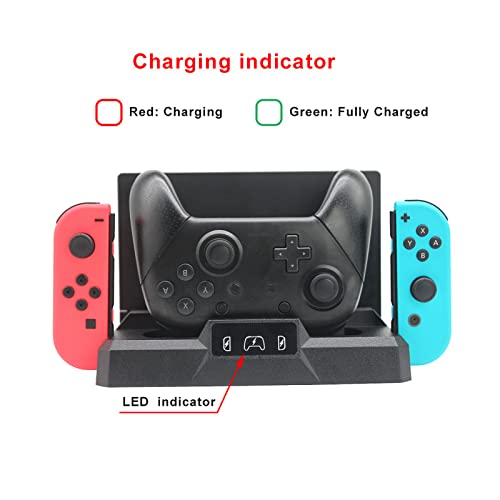 Soapow Multifunctional Charging Station with Game Boxes Storage Compatible with Nintendo Switch Controller Joypad