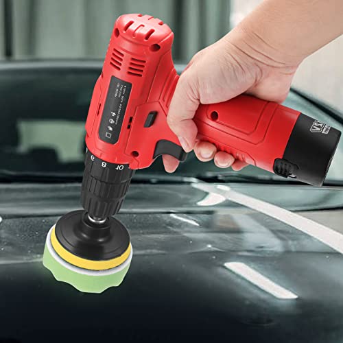 YOUYIDUN 16 Pcs Car Foam Drill Polishing Pad Kit, Car Polishing Pad kit, with Car Sponge Buffing Polishing Pads, Wool Drill Adapter Pads for Car Foam Drill, Sanding, Buffing, Waxing