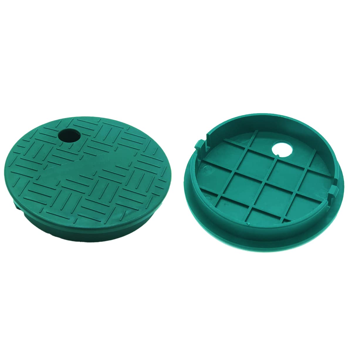 zhuomingjia 2 Pack ID 5.5" OD 6" Round Valve Box Cover Lid Replacement for Circular Sprinkler System Irrigation Control Valve (Green 2pack)