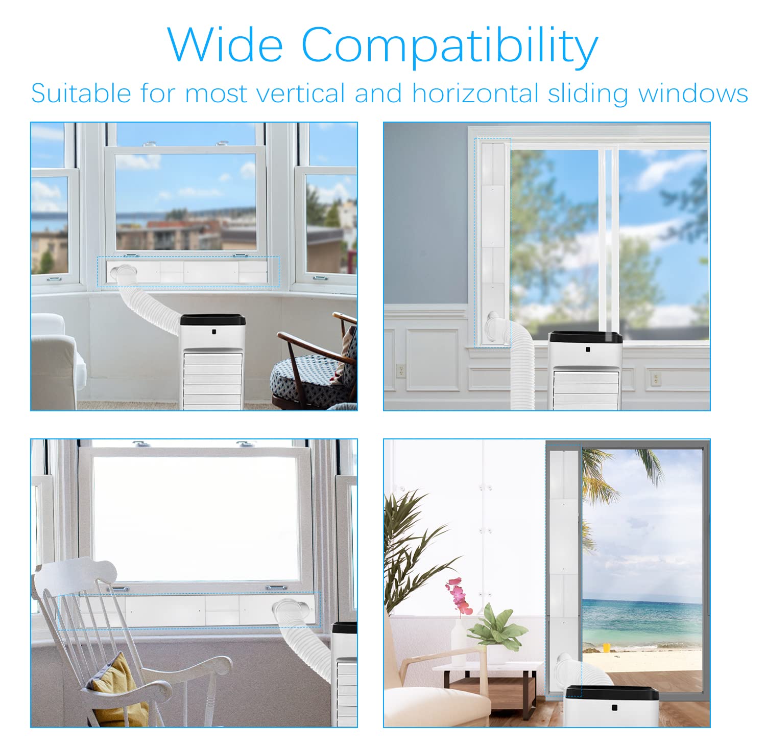 Storystore Portable Air Conditioner Window Vent Kit, Window Seal with 5.1" Diameter Coupler, Ac Window Kit with Adjustable Slide Seal Plates for AC Unit (SWK-11)