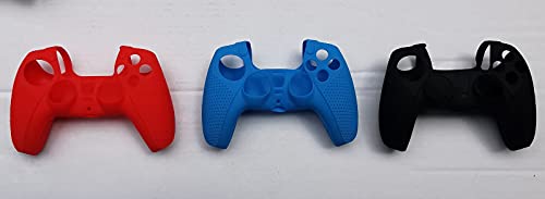 myAIMS PS5 Silicone Skin Case Accessory for PS5 DualSense Controller, PS5 Controller Skin x 1, with Thumb Grip x 8, MULTIPLE Colours (Blue)