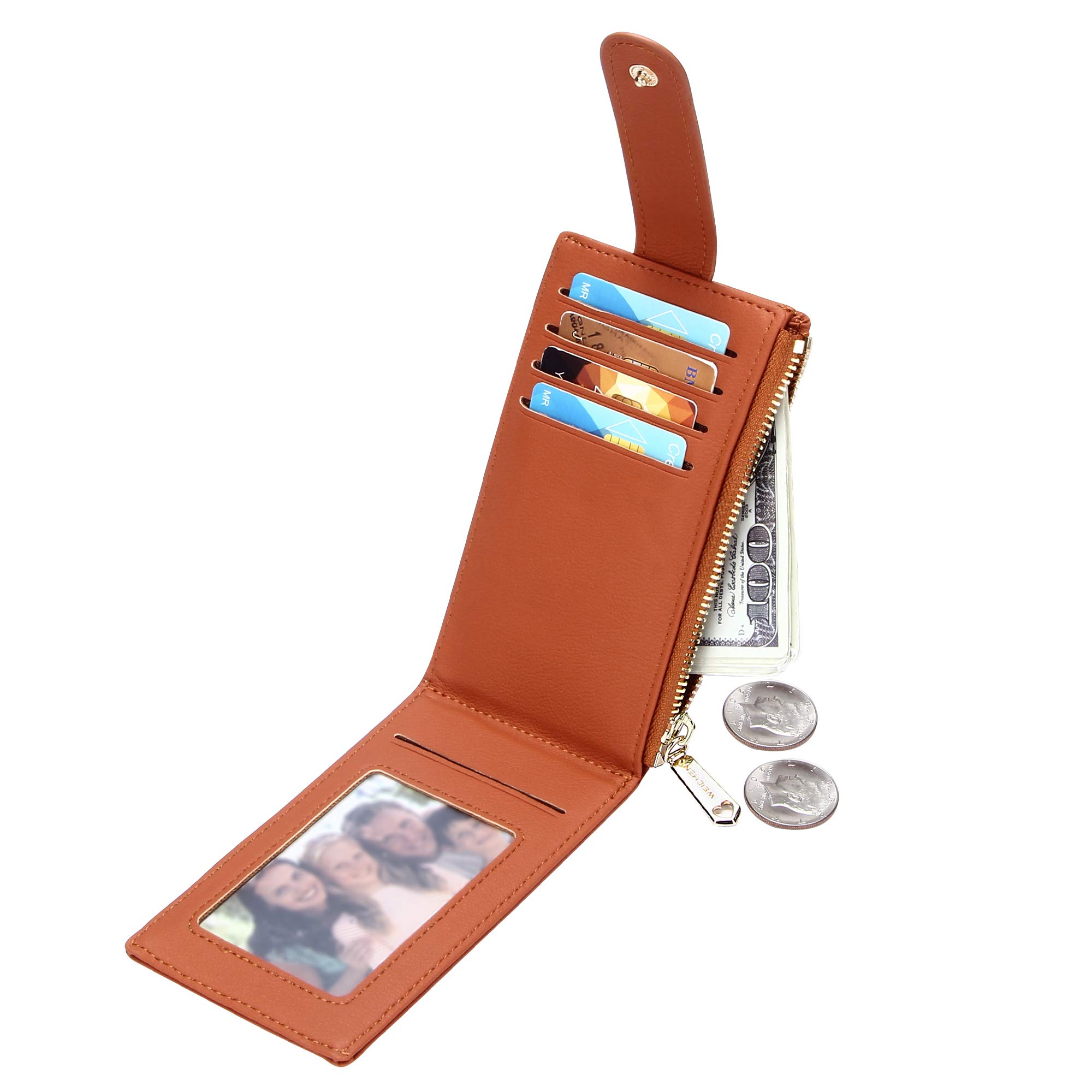 OIDERY RFID Card Holder Wallet for Women Slim Bifold Zipper Card Organizer Wallets with Gift Box