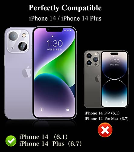 ZXZone [4 Pack] Camera Lens Protector Designed for iPhone 14 6.1" ＆ iPhone 14 Plus 6.7" Accessories Camera Cover 9H Hardness, Ultra HD Easy to Install