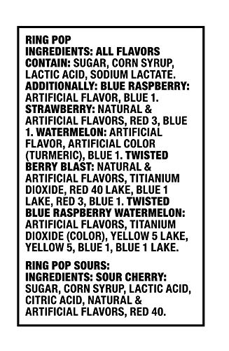 Ring Pop Individually Wrapped Bulk Lollipop Variety Party Pack β 20 Count Suckers w/ Assorted Fruity Flavors - Fun Candy for Kids - Hard Candy for Party Favors, Birthdays, Celebrations & Goodie Bags