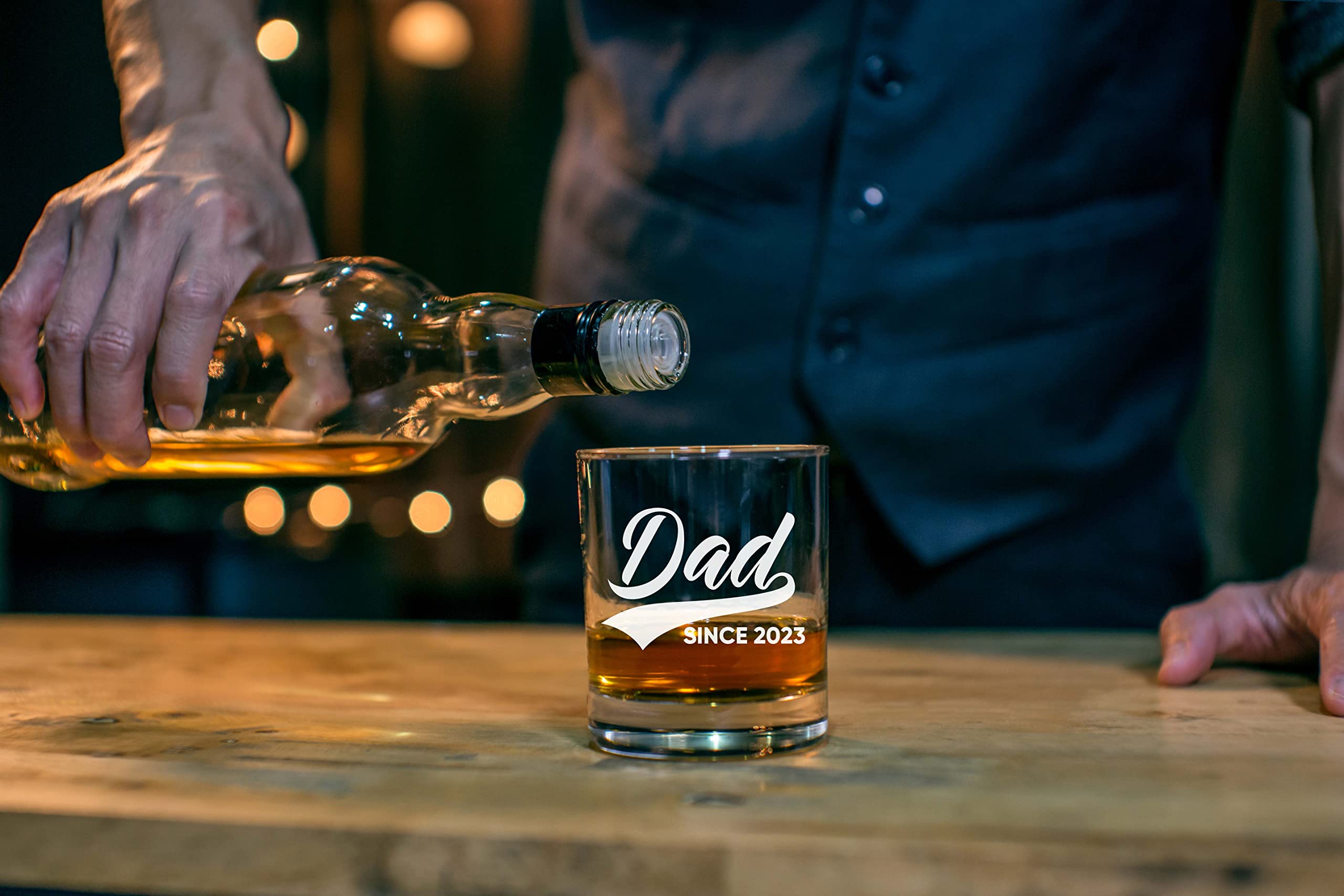 New Dad Gifts - Dad Since 2023" Whiskey Glass 11oz - Funny and Unique Gift Idea for New Dad, From Daughter, Son, 1st, Expectant, Daddy to Be