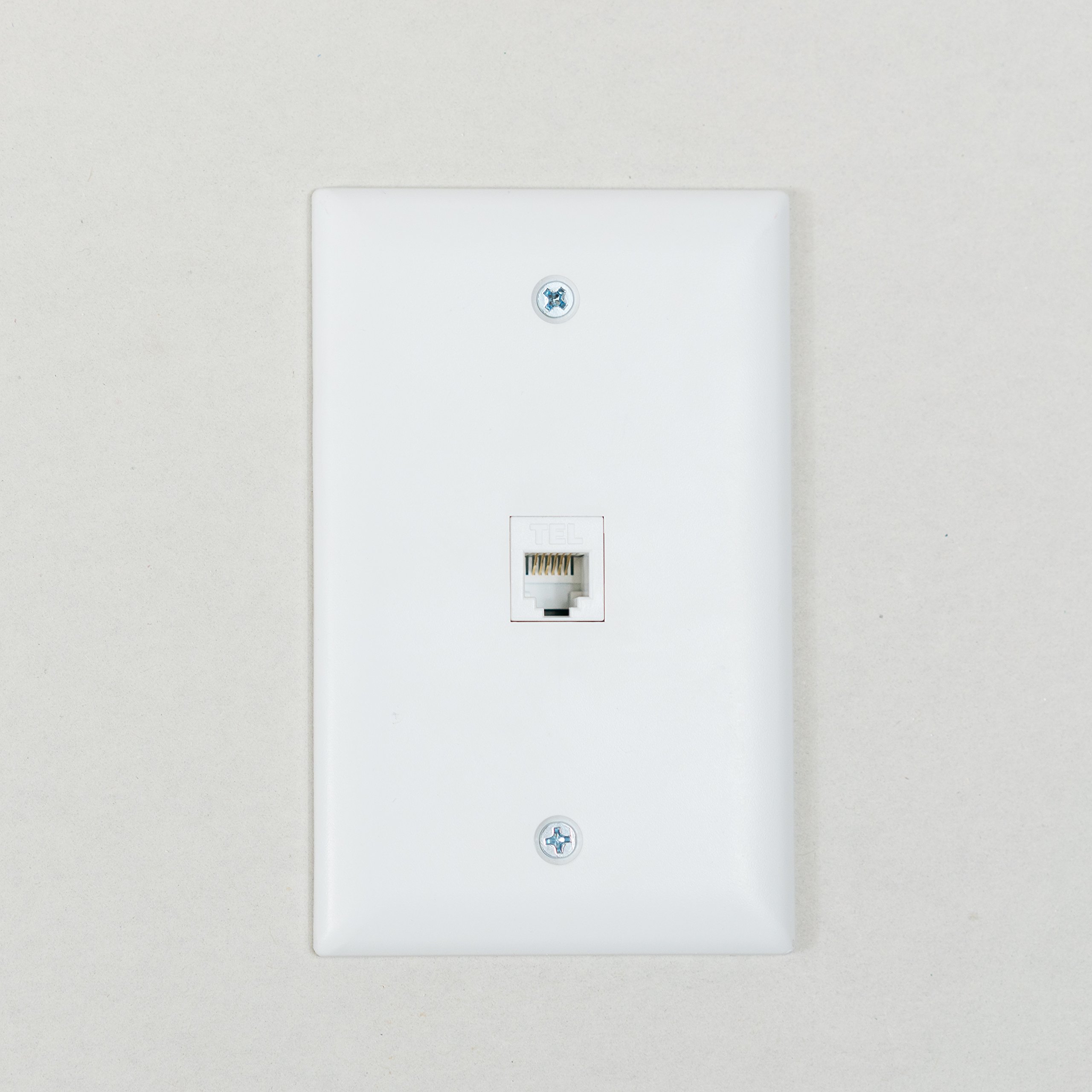 Legrand - OnQ Telephone Keystone Jack RJ25, 6P6C Insert, QuickConnect Universal Keystone Connector for Phone Connections, Rear Mount Snap-In Keystone Design, White, WP3473WH