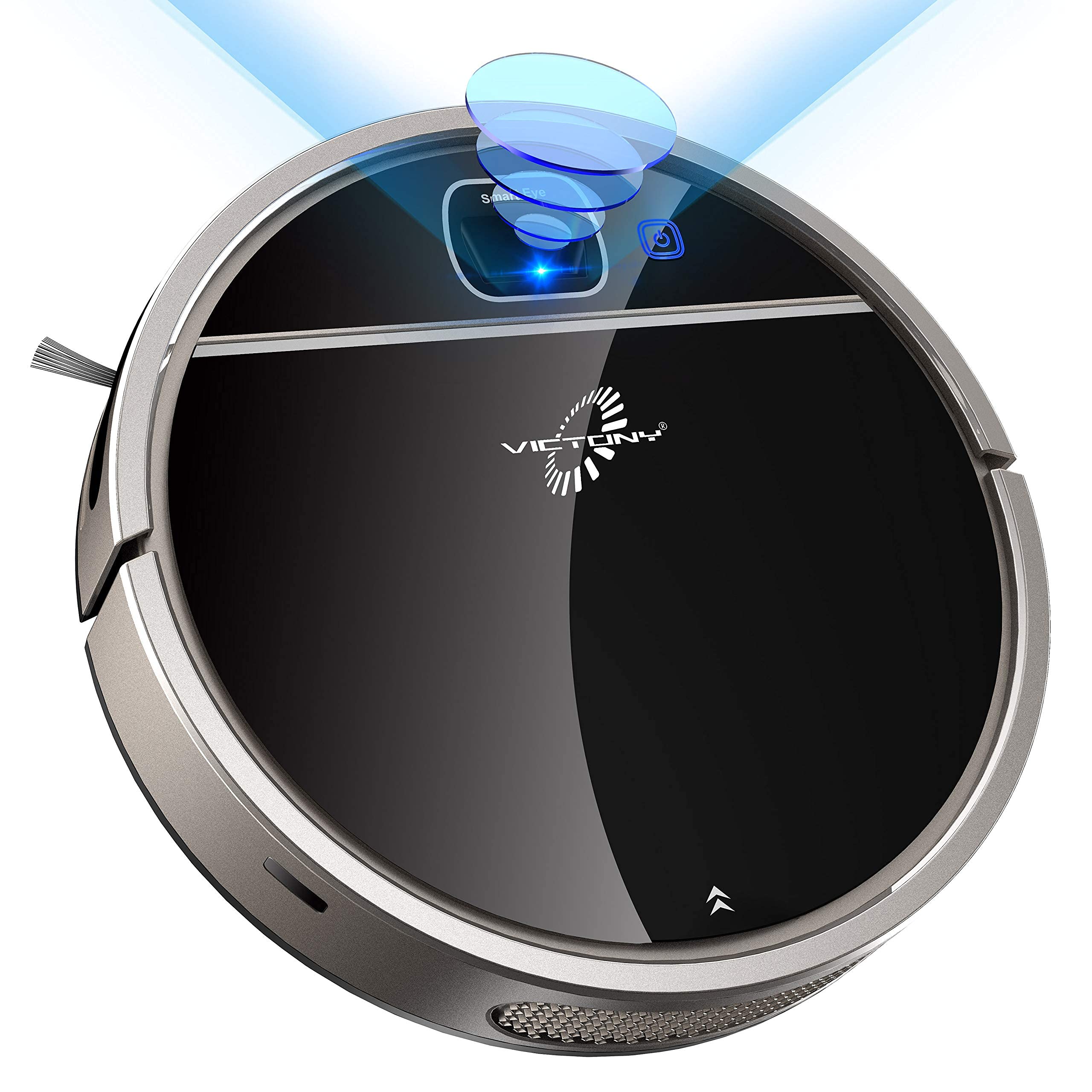 Robot Vacuum Cleaner, Robotic Vacuum Cleaner with 360° Smart Sensor Protectio, 2600mAh, 100mins Run Time, Super-Thin, 6 Clean Modes, Self-Charging, Ideal for Pet Hair, Hard Floors and Carpets
