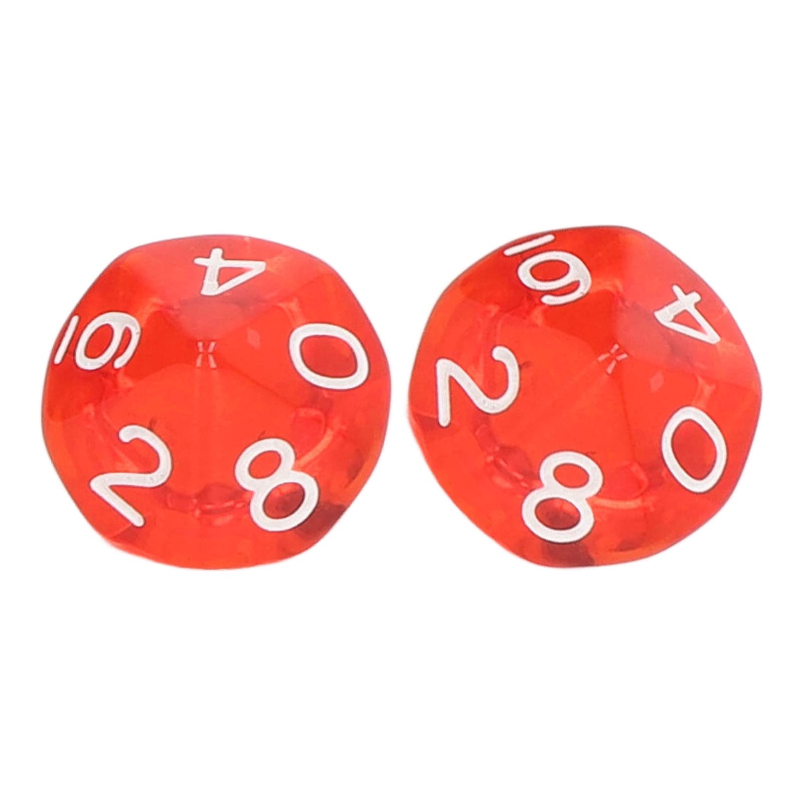 Teaching Dices, Numbers Dices 10 Side Plastic for Board Games (Red)
