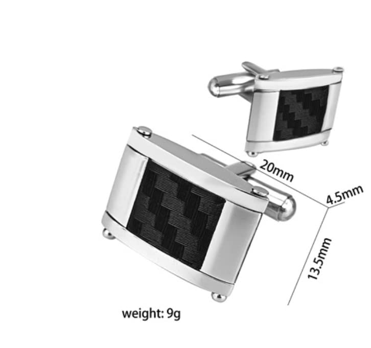 Stainless Steel Cufflinks Men's Shirt Sleeve Studs Carbon Fiber Single