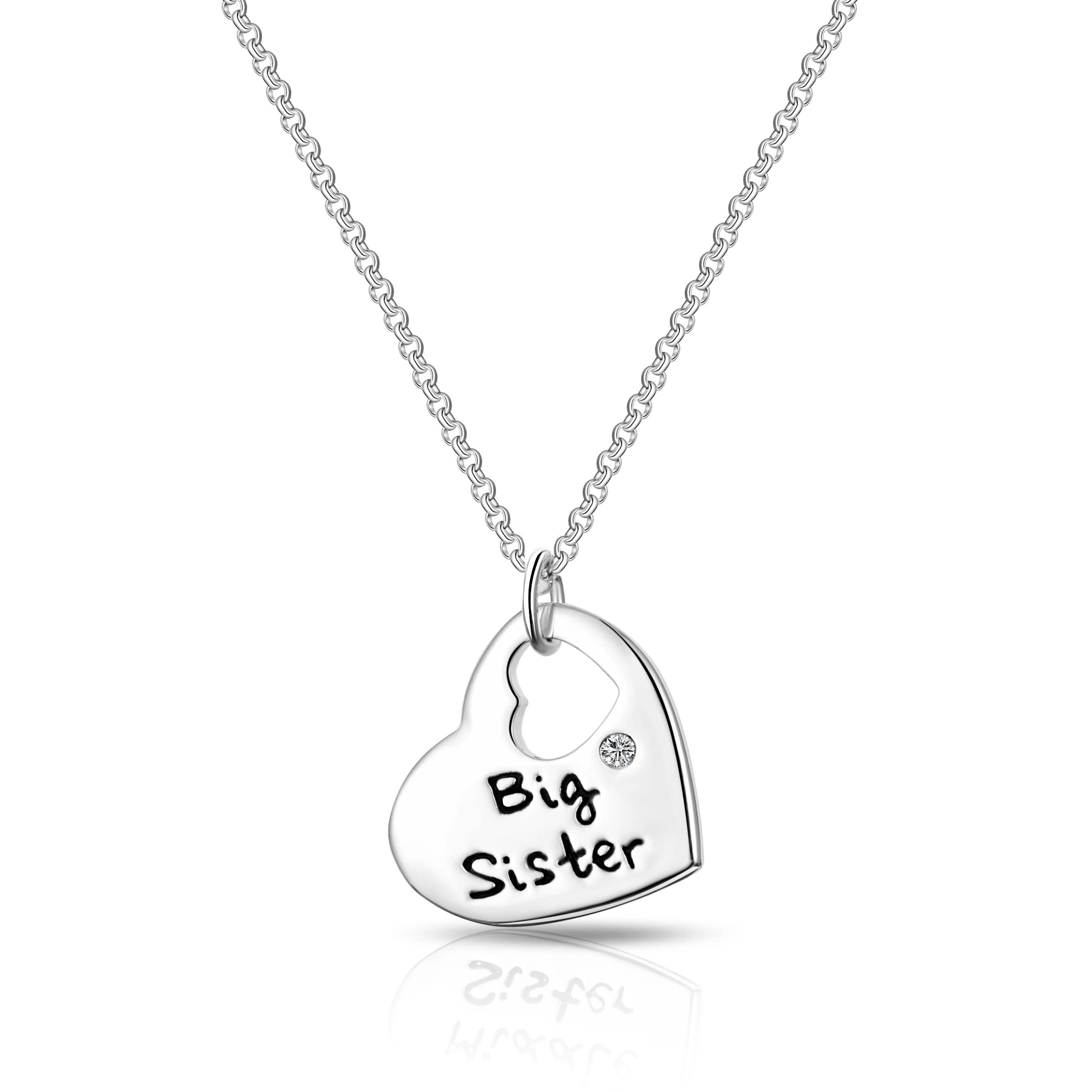 Philip Jones Big Sister Heart Necklace Created with Zircondia® Crystals