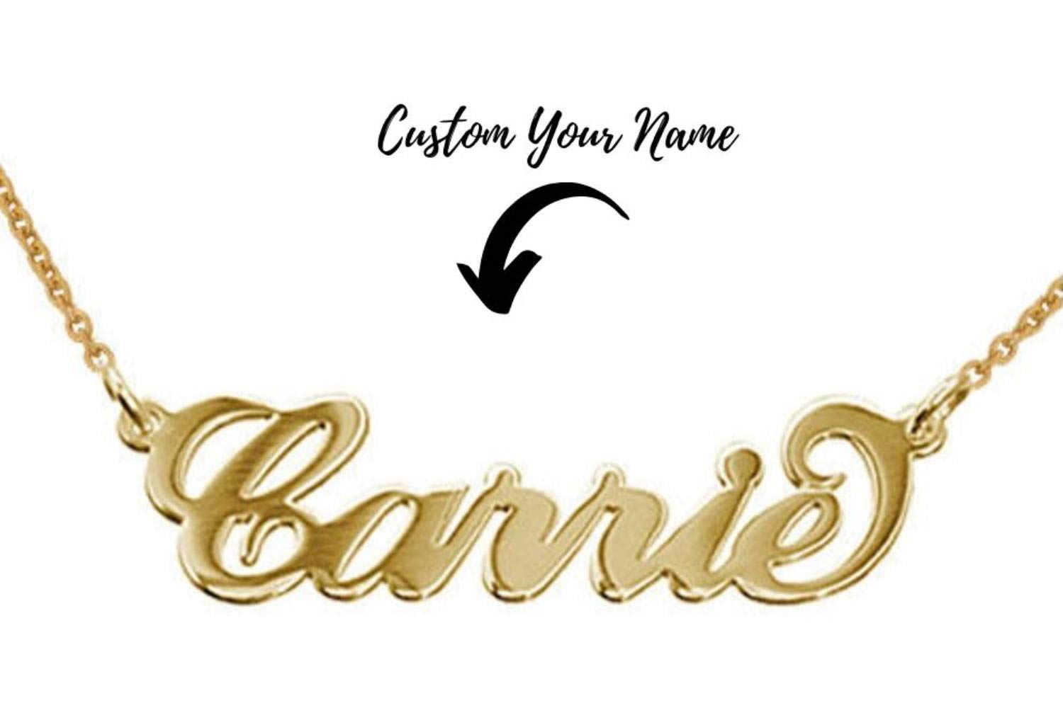 MyNameNecklace Personalized Name Necklace-My Name Custom Pendant Nameplate Precious Metals Sterling Silver 925 & Gold Plating - Christmas Jewelry Gift