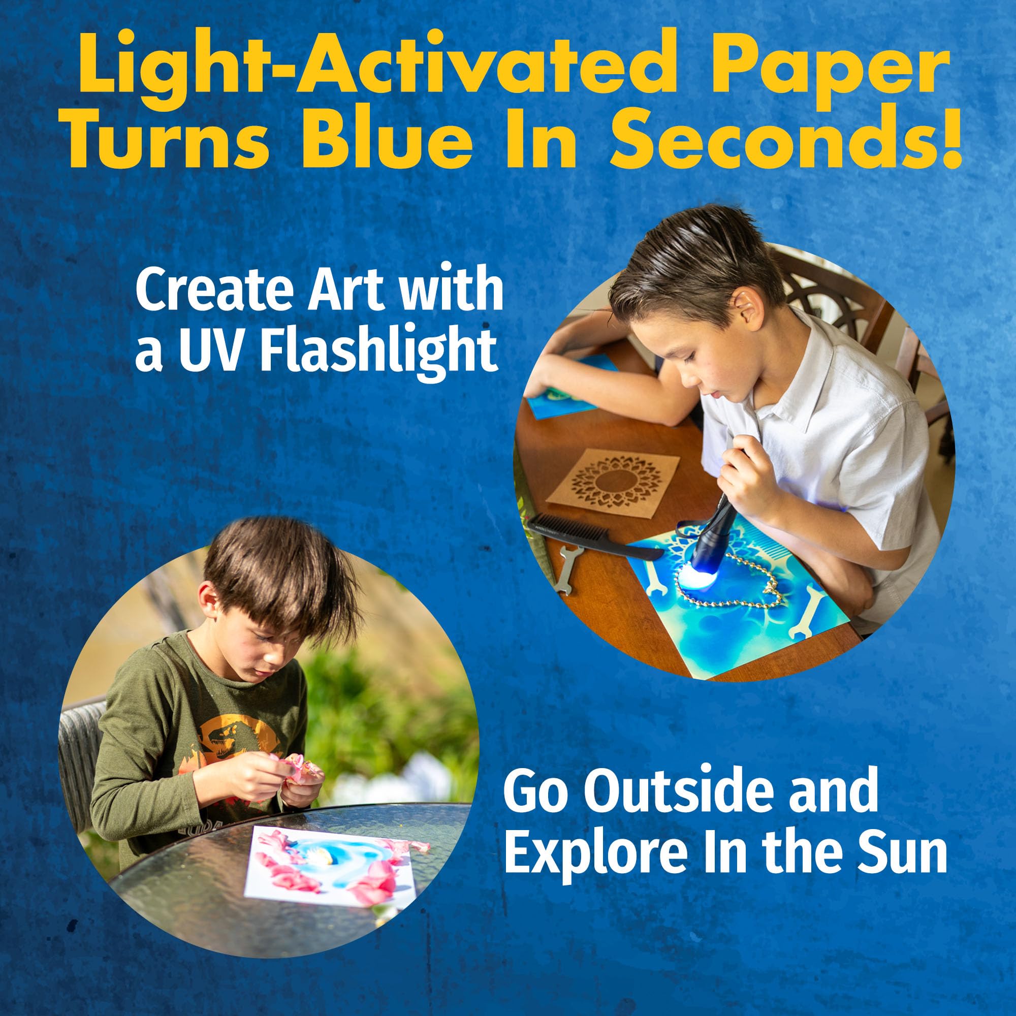 Starlight Cyanotype Kit | Instant 8"x10" Cyanotype Paper β No Water Needed | Sun Printing Kit for Kids, Crafts & Science β 20 Sheets of Sun Paper