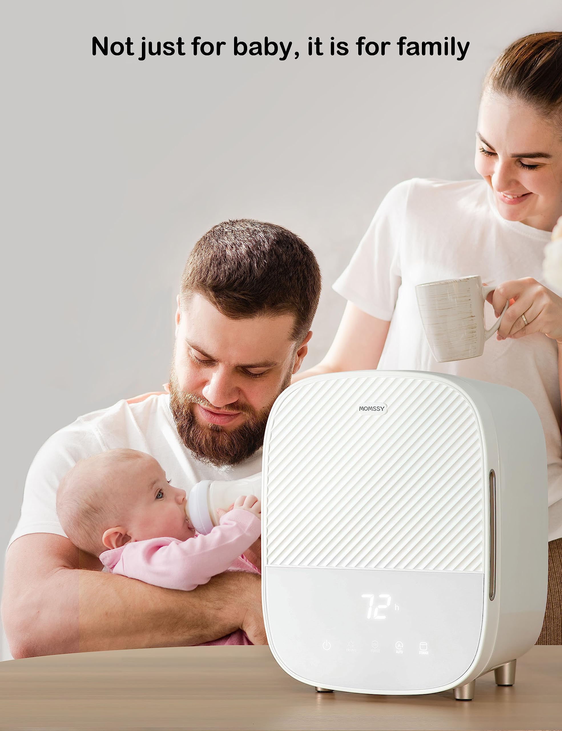 MOMSSY 4-in-1 UV Cleaner and Dryer for Baby Bottles, 18L Bottle Cleaner and Dryer with Touch Control & Auto-Off Safety for Cup/Toothbrush/Beauty Tools/Tableware/Pacifier