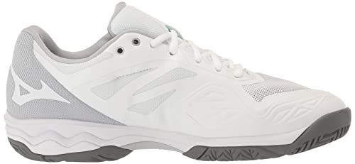 Mizuno Women's Wave Exceed Light Tennis Shoe, White/Silver, 10