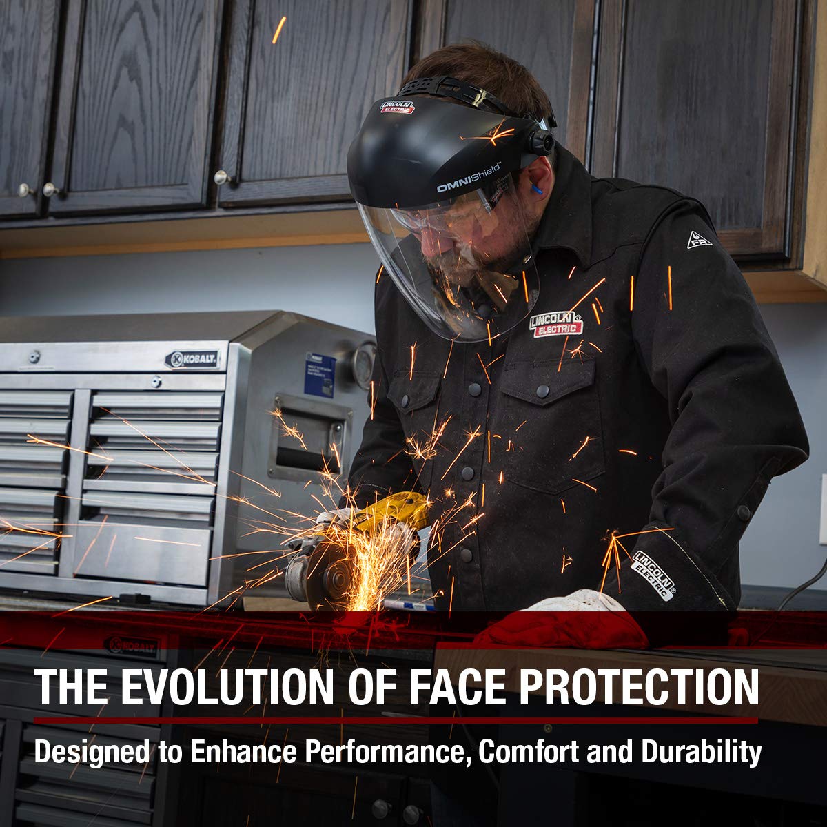 Lincoln Electric OMNIShield Professional Face Shield - Anti-Fog & Anti-Scratch Coated Clear Lens - Premium Headgear - K3752-1