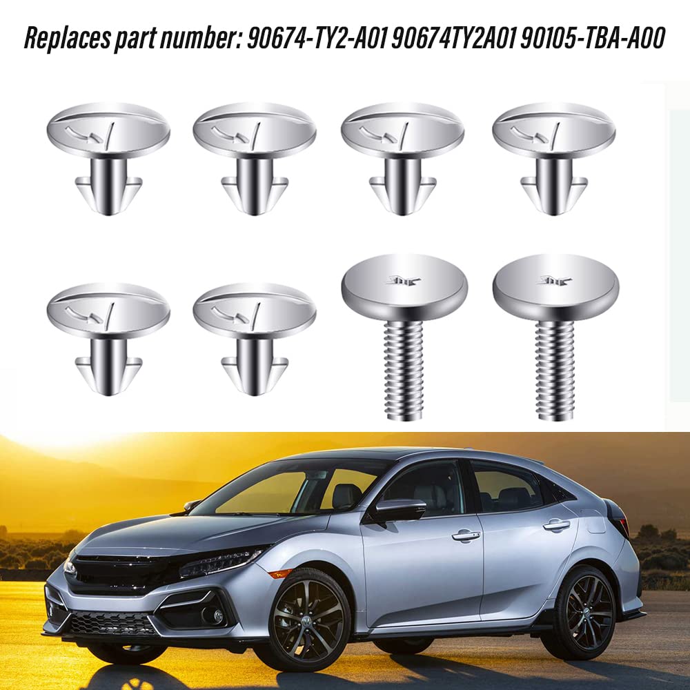 Radiator Engine Access Cover Pin with Lower Cover Bolt Fits for 2017-2020 Honda Civic Honda CRV 2014-2020 Honda Accord Replace 90674-TY2-A01 90674TY2A01 90105-TBA-A00