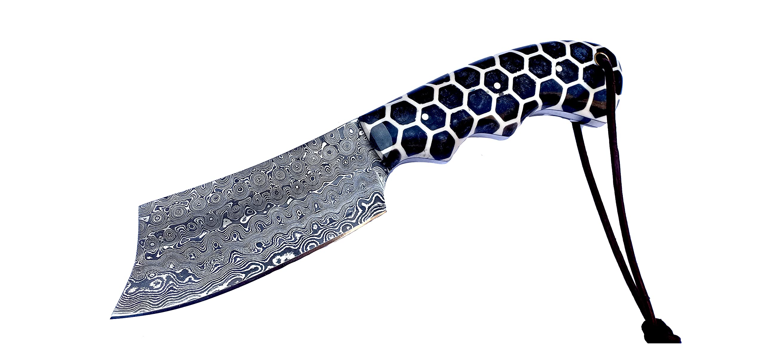 Phillyblades Handmade Damascus Steel Hunting Knife with Sheath | 9'โ Survival Fixed Blade with Honeycomb Resin Handle | EDC Belt Knife for Men | Bear Hunter