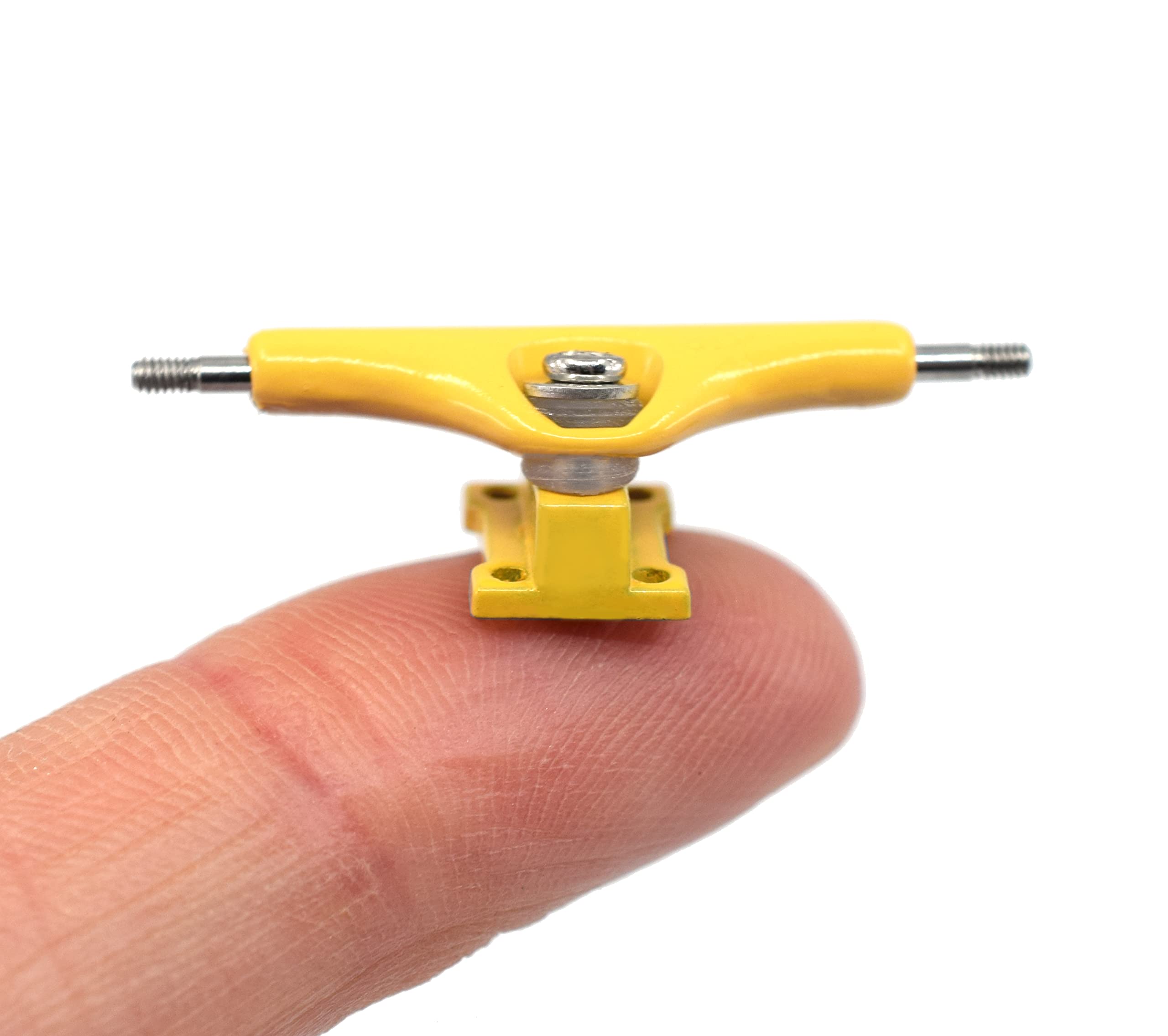 Teak Tuning Prodigy Swerve Fingerboard Trucks, Yellow Colorway - 34mm Wide - Inverted Kingpin - Professional Shape, Appearance & Components