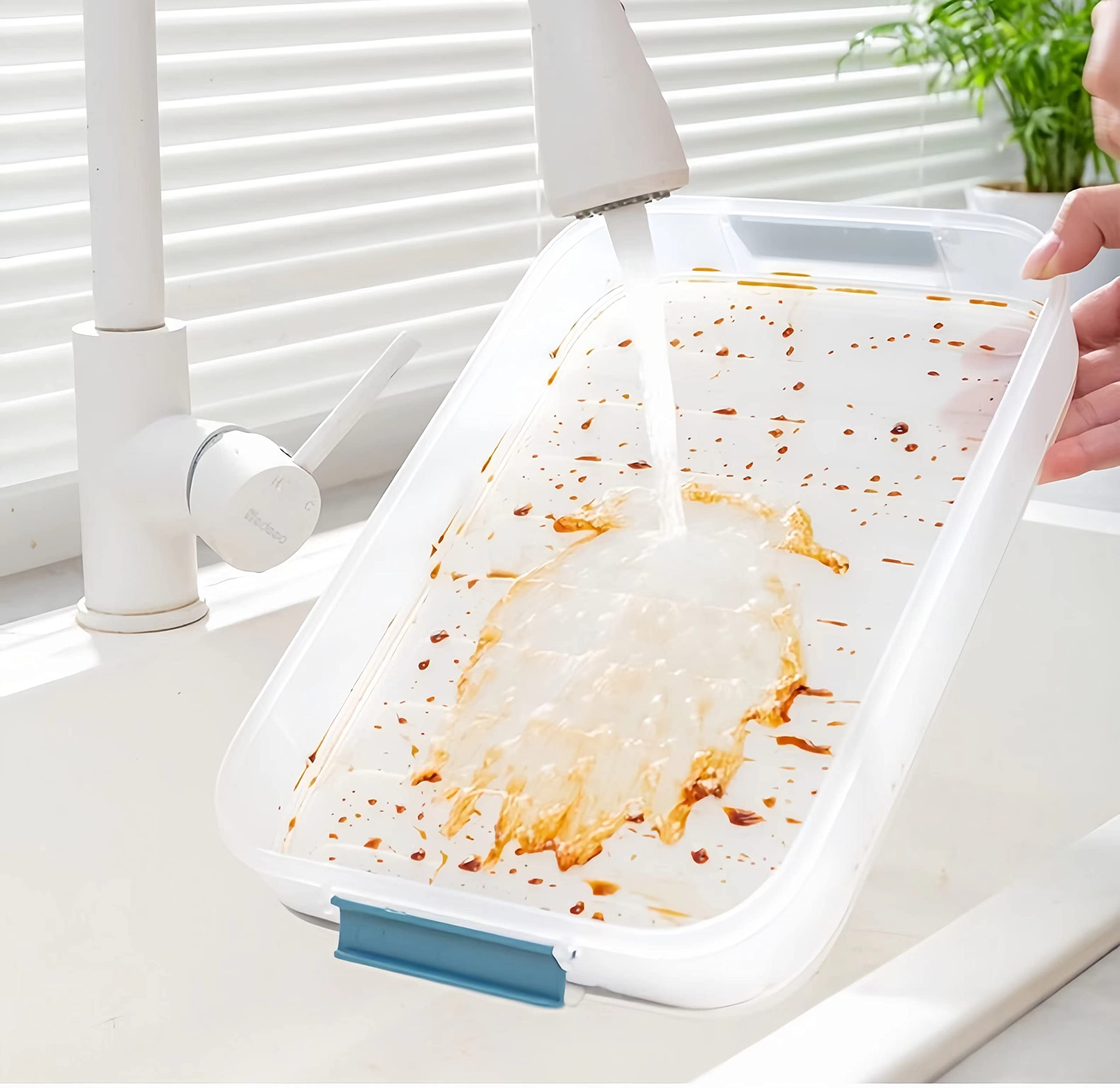 Plastic Bacon keeper with Lids Airtight, Deli Meat Cold Cuts Cheese Saver Food Storage Containers for Refrigerators, Freezer,Shallow Low Profile Christmas Cookie Holder
