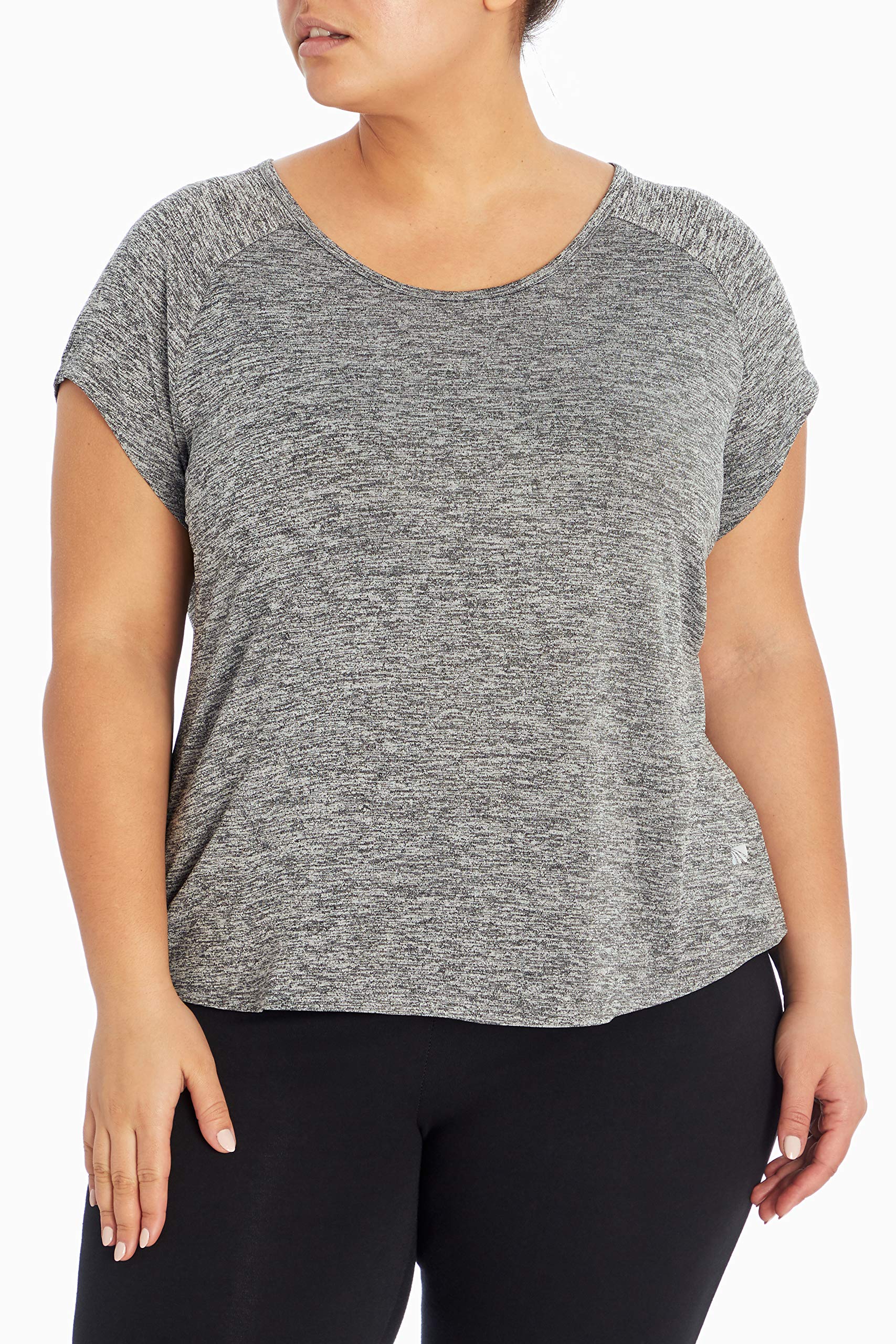 Marika Plus Size Huntington Tee, Heather Black, 1X