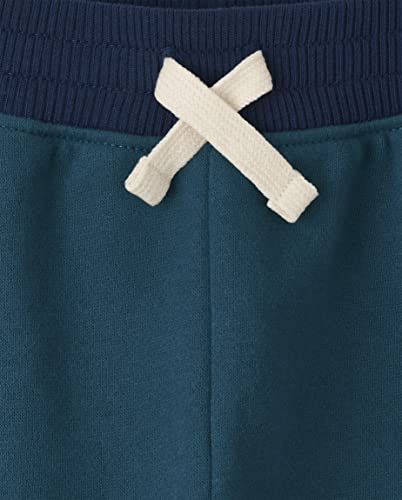 The Children's Place Baby Toddler Boys Active Fleece Jogger Pants, Blue/Green/Teal 3 Pack, 5T