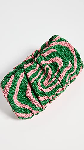 STAUD Women's Beaded Bean Convertible Bag, Acid Swirl Emerald/Quartz, Pink, Green, One Size