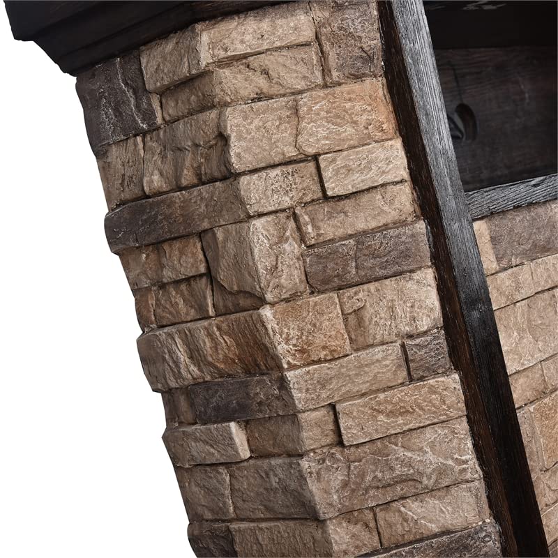 LIVILAND 39 in. Magnesium Oxide Freestanding Electric Fireplace in Tan