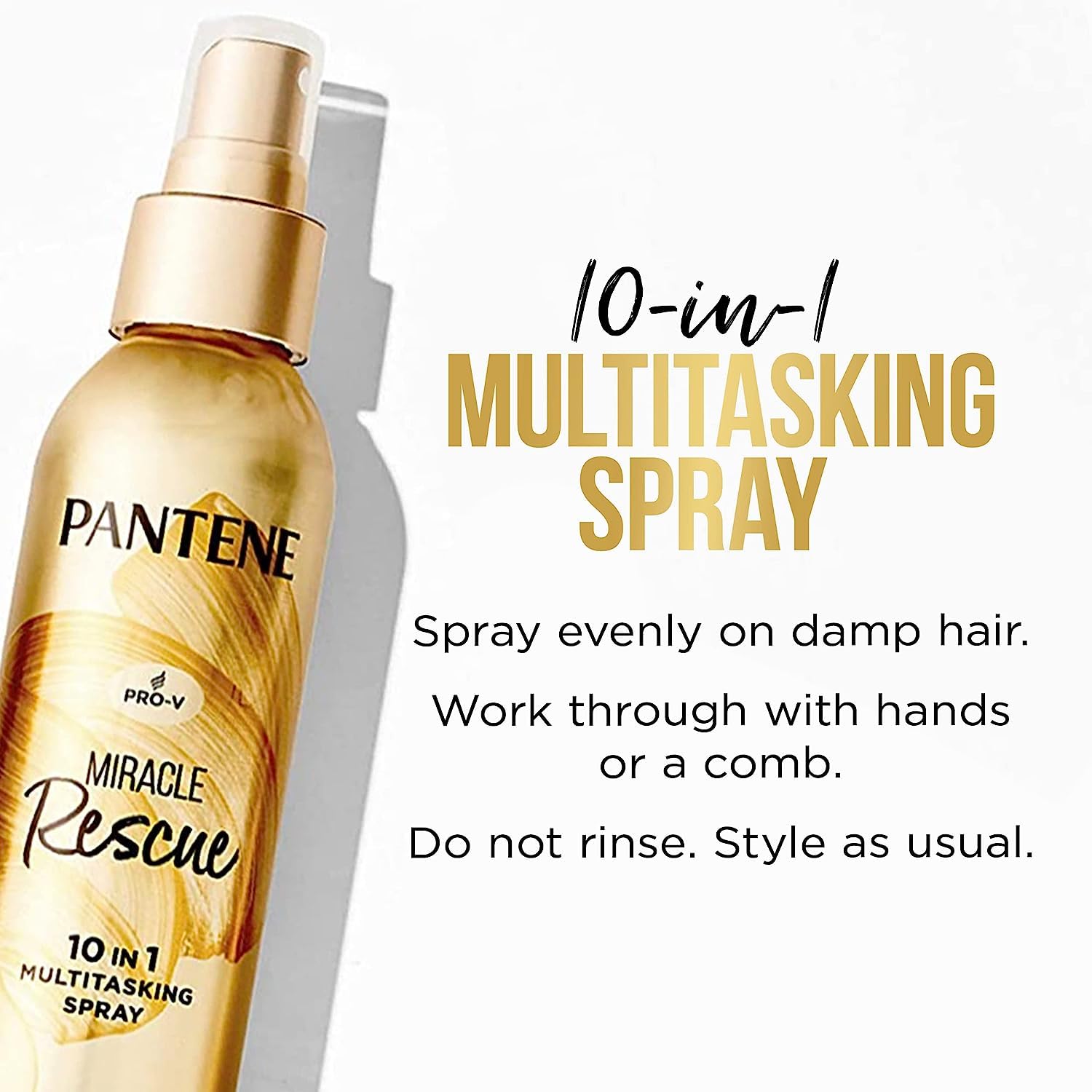 Pantene Hair Spray Miracle Rescue Leave In Conditioner Spray & Mix-In Treatment, Boost of Hydration for Damaged Hair, 5.7 Fl Oz and 3 Fl Oz Each