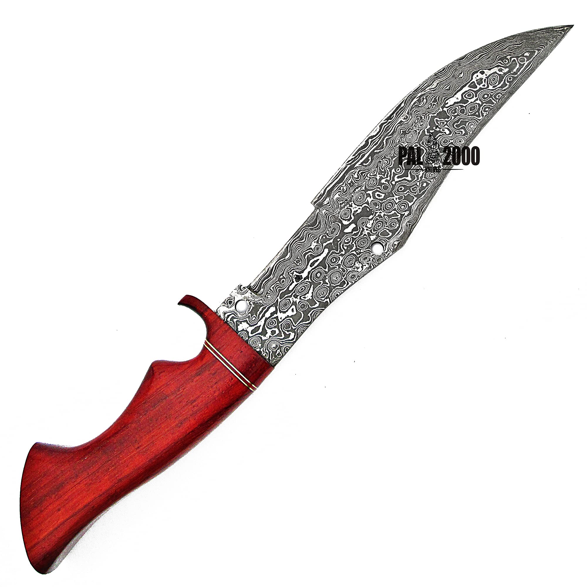 PAL 2000 HUNTING KNIVES Custom Handmade Damascus Steel Knife 14 Inch Color Wood Handle Raindrop pattern Blade with sheath, Sspo-9961