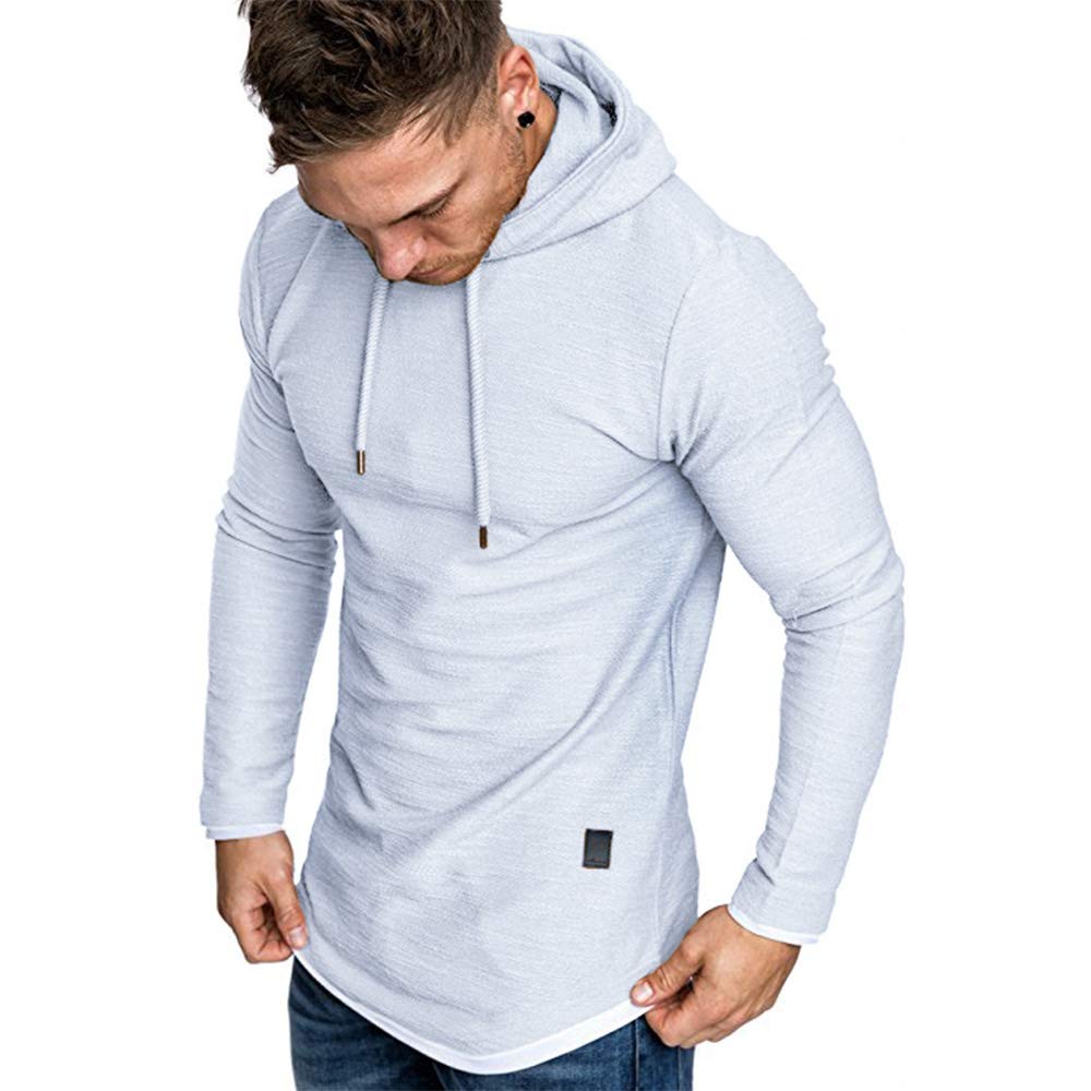 Lexiart Mens Fashion Athletic Hoodies Big & Tall Sport Pullover Fake Two Piece Shirts