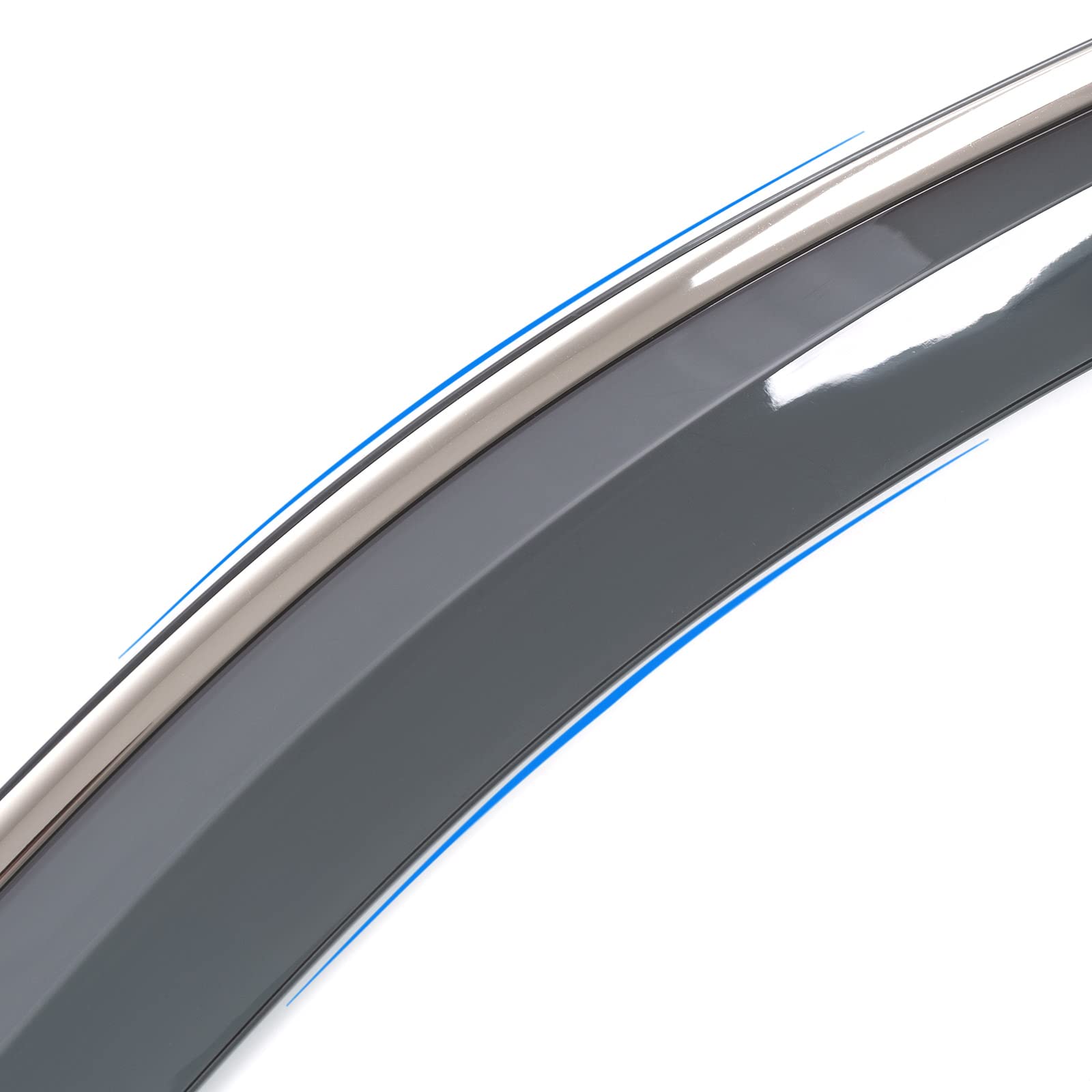 powoq Fit 2019-2022 Ford Ranger Window Visor Tape-on Vent Deflectors Side Window Deflector for 2019 2020 2021 2022 Ford Ranger SuperCrew Accessories, with Silver Strip