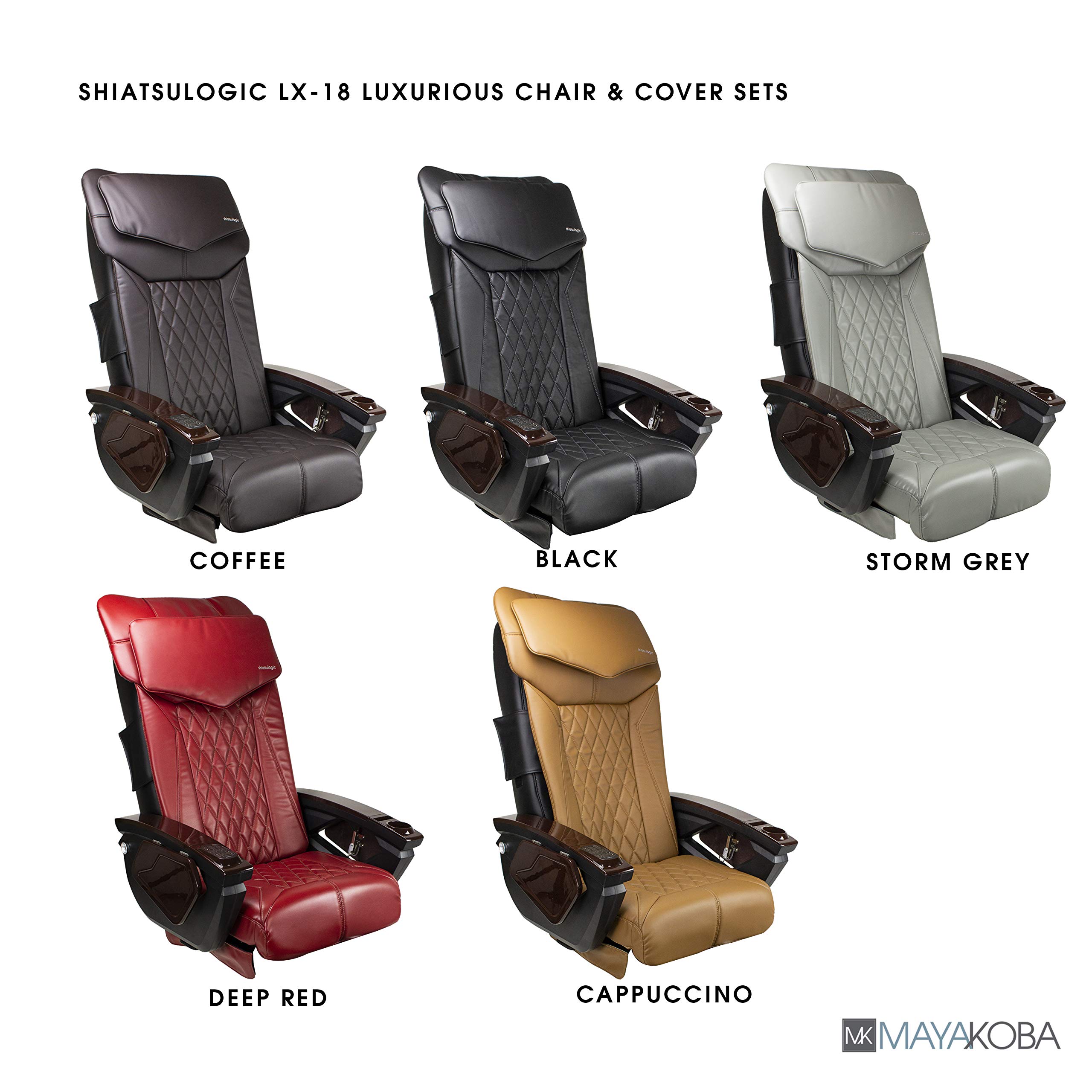 Viggo II 18 LX Shiatsulogic Pedicure Chair Metallic Grey w/Discharge Pump Stylish Pedicure Tub with Pipe-Less Magnetic Jet Pedicure Spa, Coffee