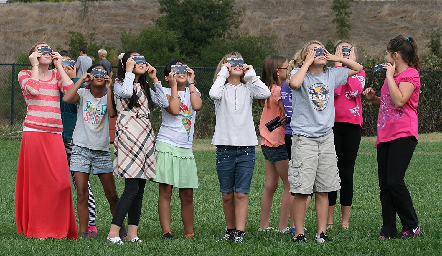 Rainbow Symphony Eclipse Viewers, Replaces Eclipse Glasses, Safe for Direct Sun Viewing, Great for Kids, CE & ISO Certified, Made in USA, 5 Pack with Wearable Lanyard