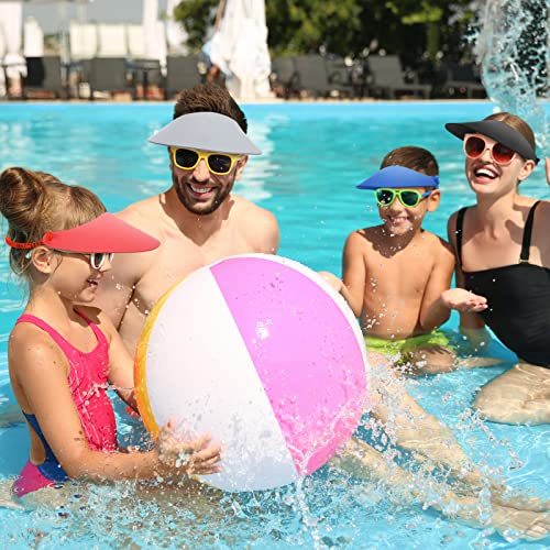 Retisee 12 Pcs Summer Foam Visors for Men Women Adjustable Foam Visors with Coil Bands Sun Visor Hat Golf Sun Protection Cap(Red, White, Black, Navy Blue, Gray, Blue)