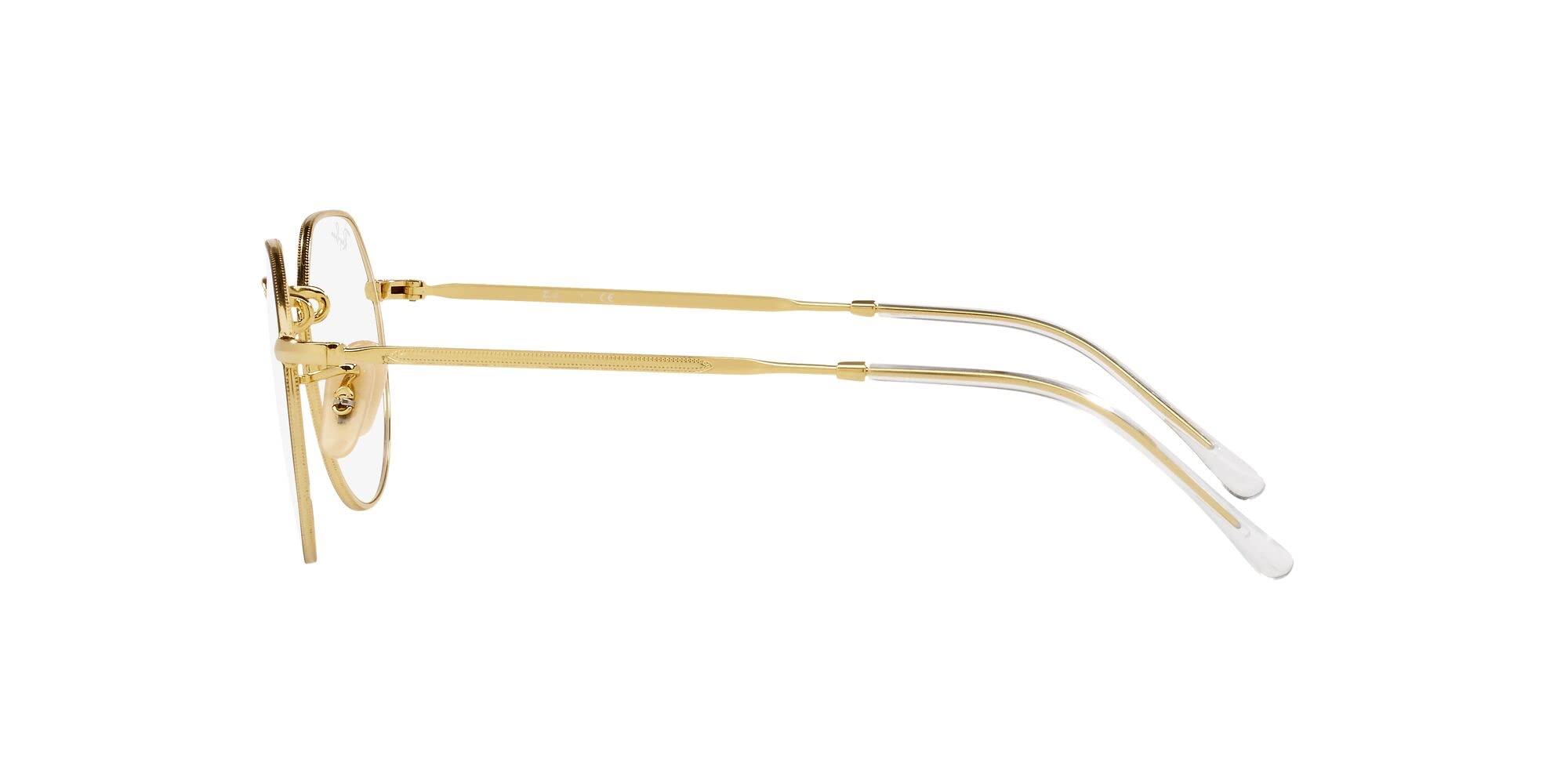 Ray-Ban RX6465 Jack Round Prescription Eyewear Frames, Matte Black On Gold/Demo Lens, 49 mm