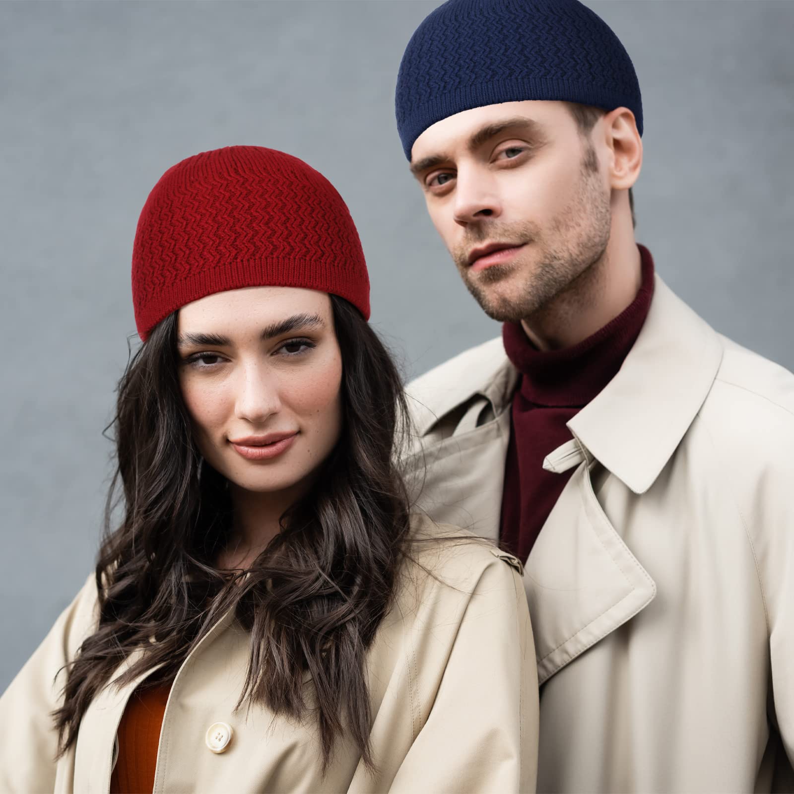 Retisee 24 pcs Kufi Hats for Men Muslim Knit Skull Caps Helmet Liner Crochet Beanie Unisex Headwear(Multi Color)
