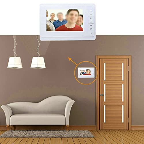 WSJIE Intercom Doorbell 7'' TFT LCD Wired Video Door Phone System Indoor Monitor 700TVL Outdoor IR Camera Support Unlock