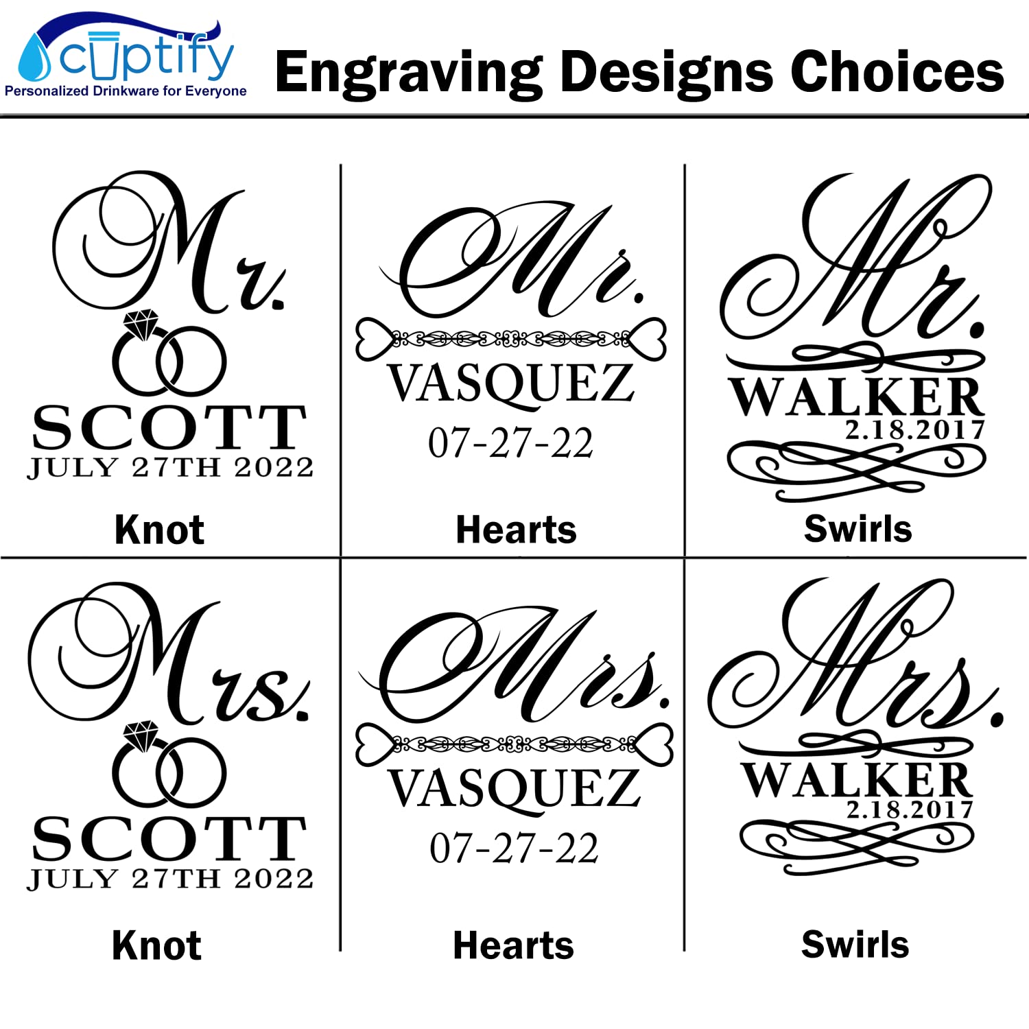 Personalized Mr and Mrs Shot Glasses Set 2oz Orange Bottom Custom Engraved for Couples, Wife and Husband, Fiance and Fiancee, Bride and Groom at Wedding Party, Anniversary and Engagements