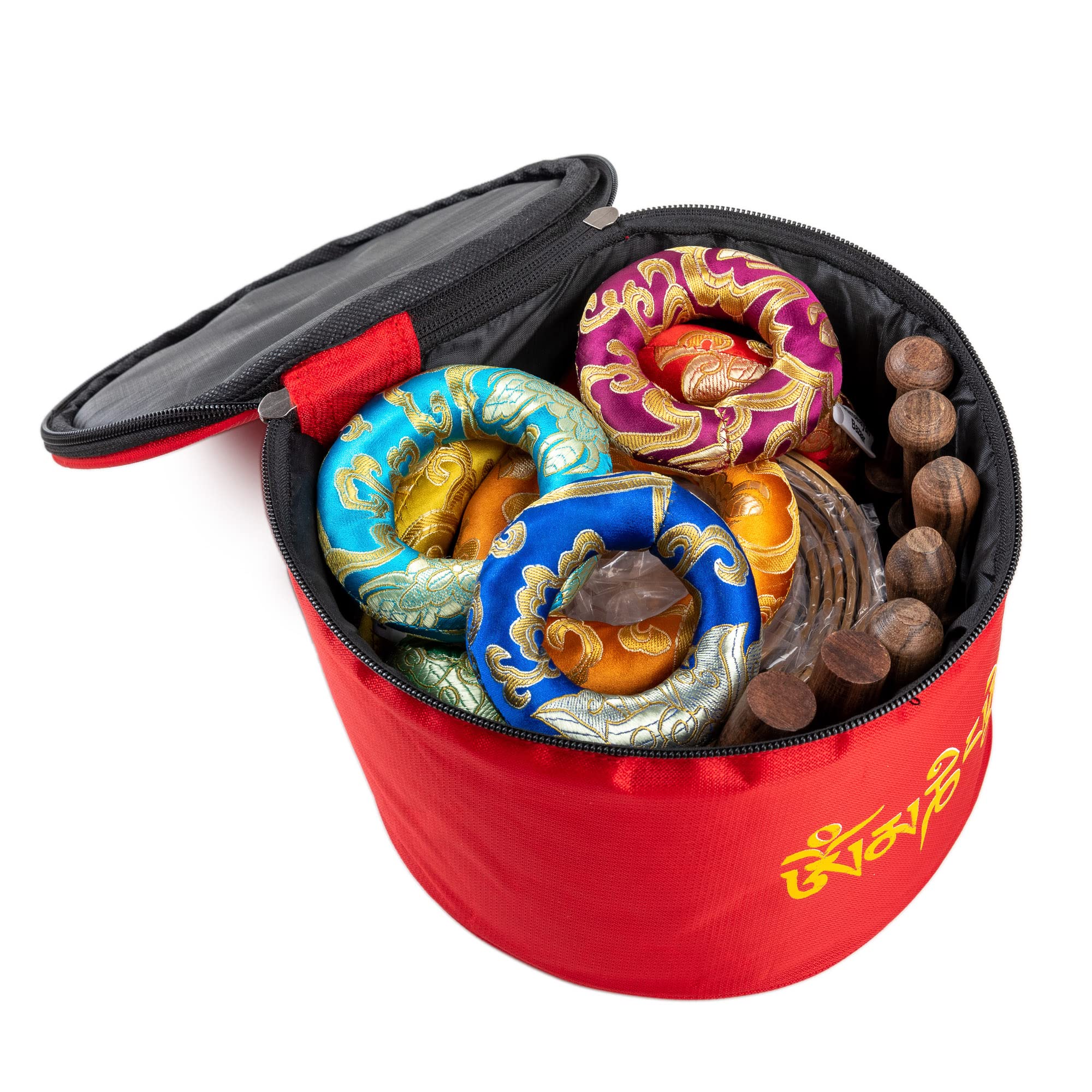 Tibetan Singing Bowls Set Of 7 for Meditation Mindfulness with Carry Box by Himalayan Bazaar