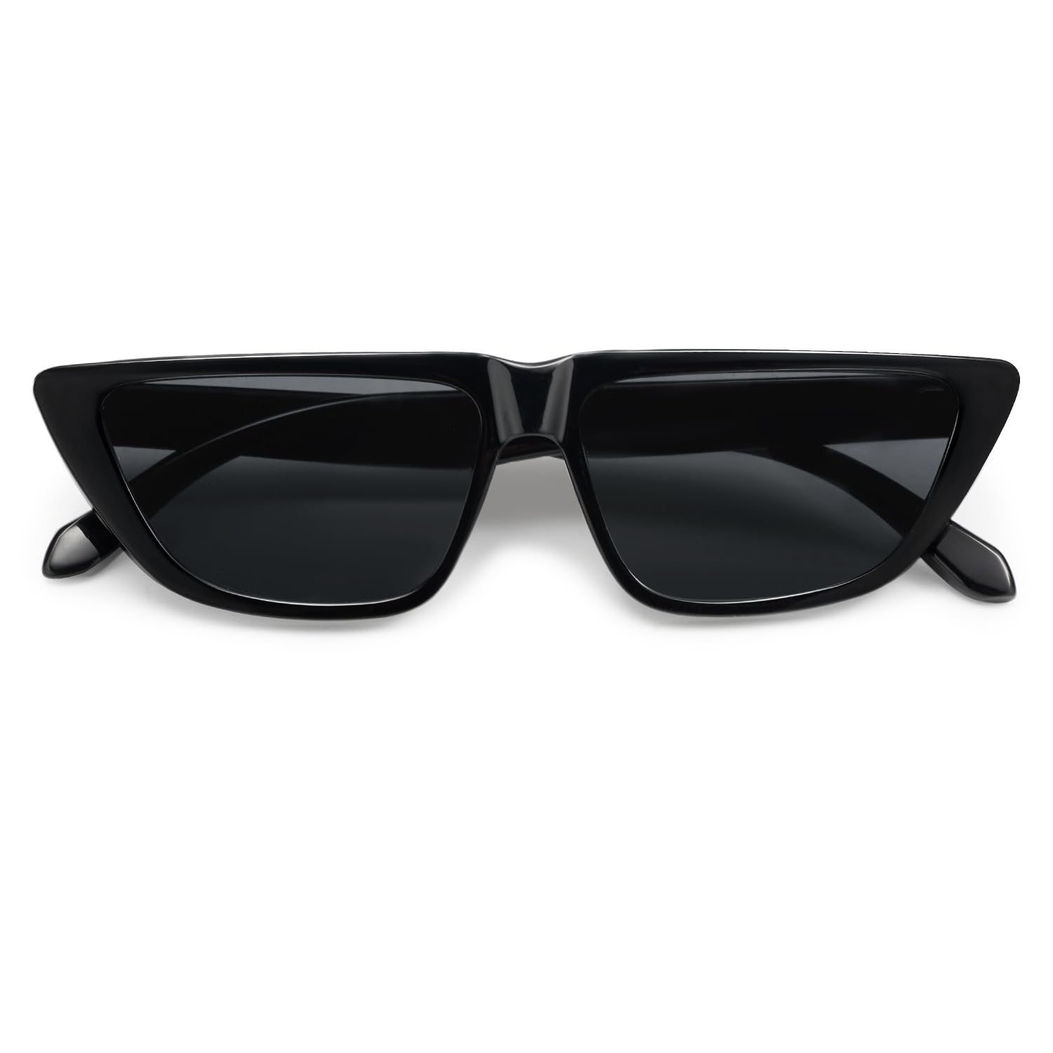 VANLINKER Trendy Polarized Cat Eye Sunglasses for Women Men Retro Square Shade Slim Frame VL9790 Black
