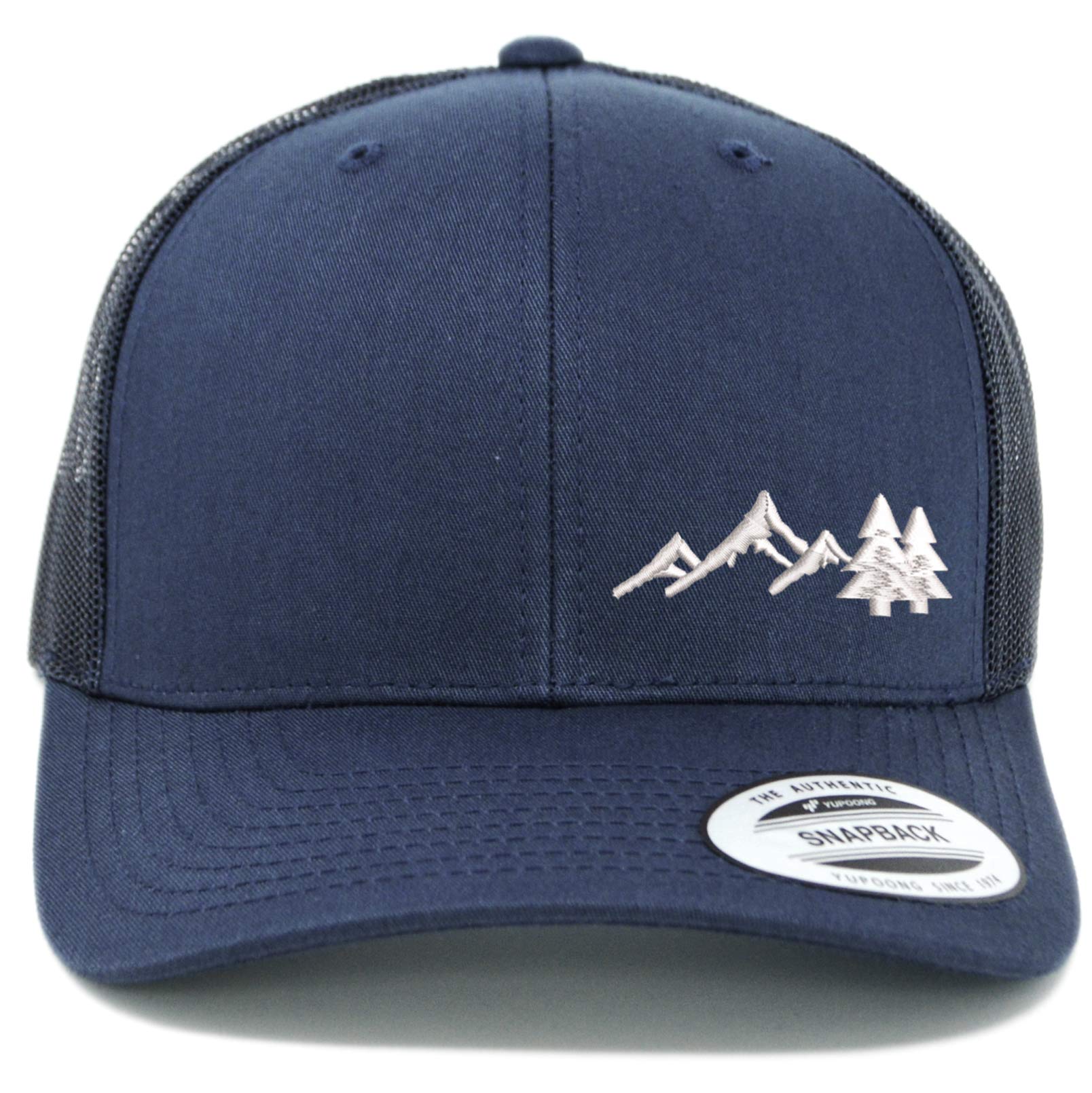 Love Sketches Embroidered Outdoors Mountain Trucker Snapback Cap Mesh Back Men and Women (Navy)